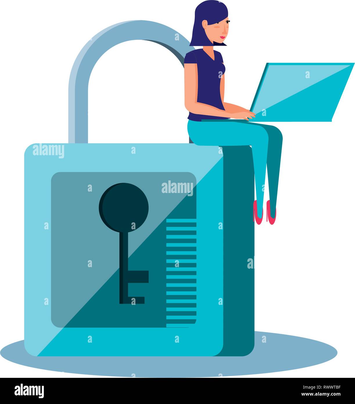 Woman, secrecy and object Stock Vector Images - Alamy