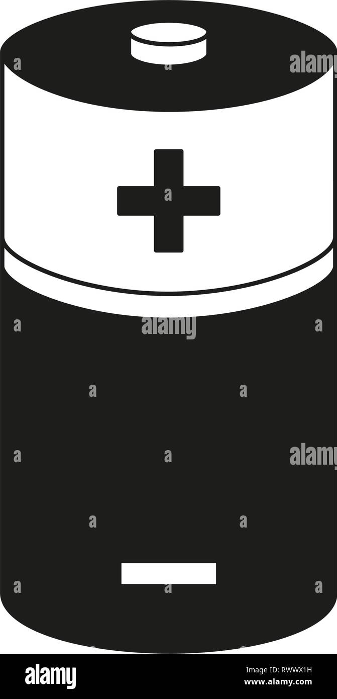 Black and white D type battery Stock Vector Image & Art - Alamy
