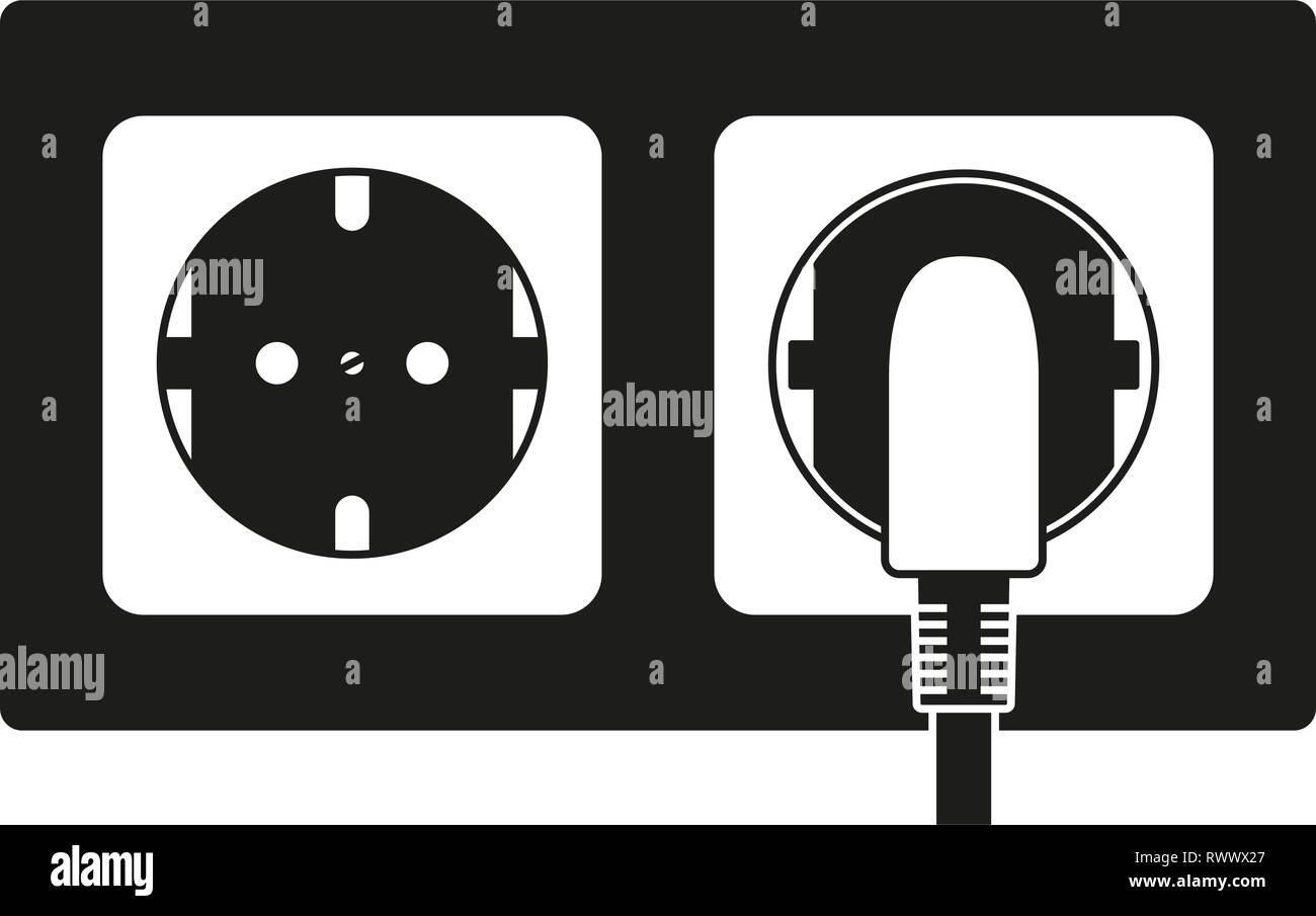 Black and white electric socket Stock Vector Image & Art - Alamy
