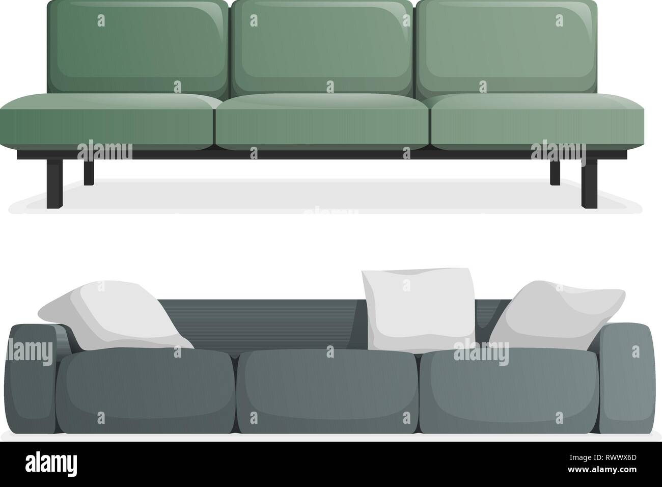 Green sofa modern Stock Vector Images - Alamy