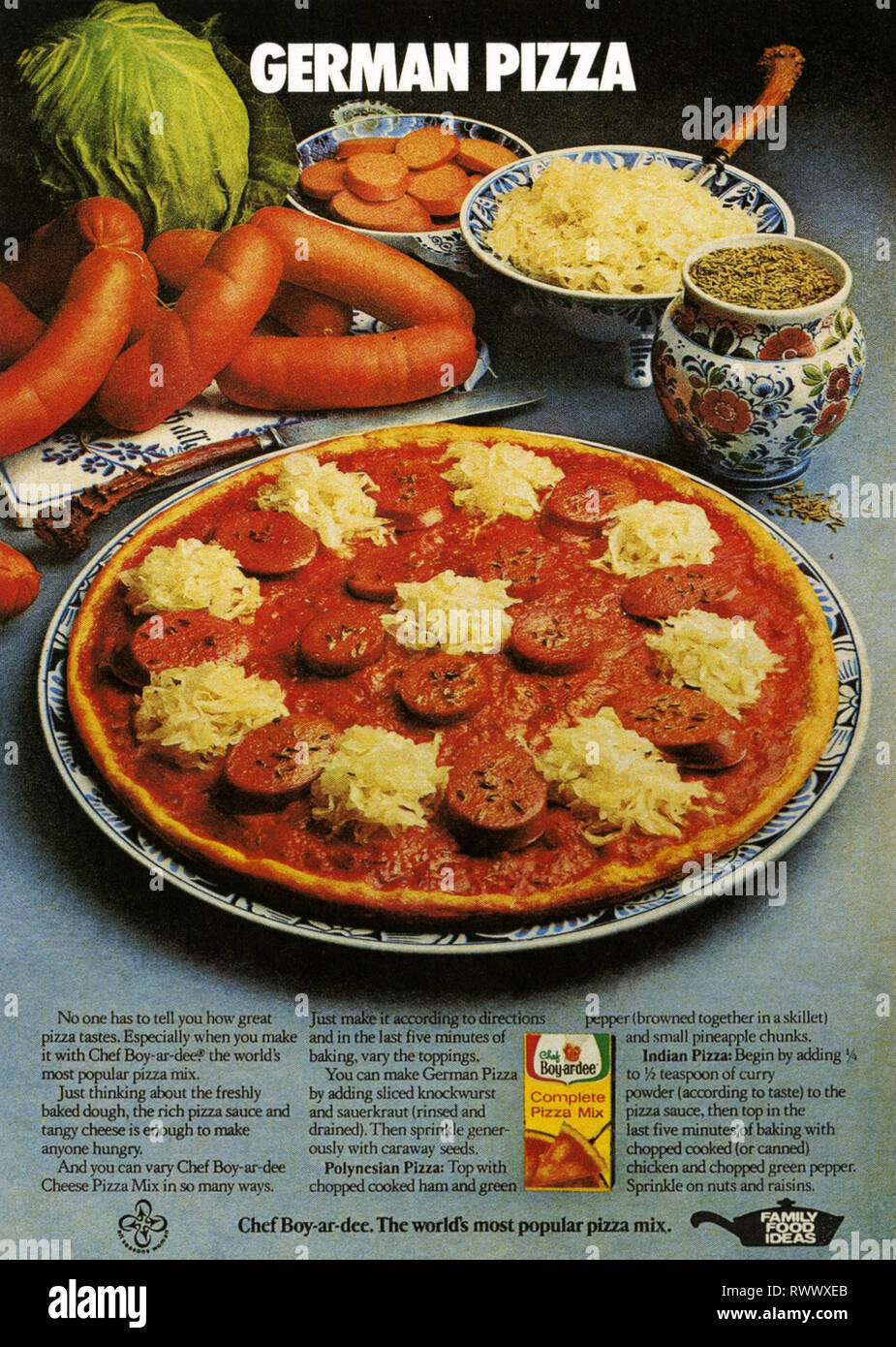 1970s USA Family Food Ideas Magazine Advert Stock Photo - Alamy
