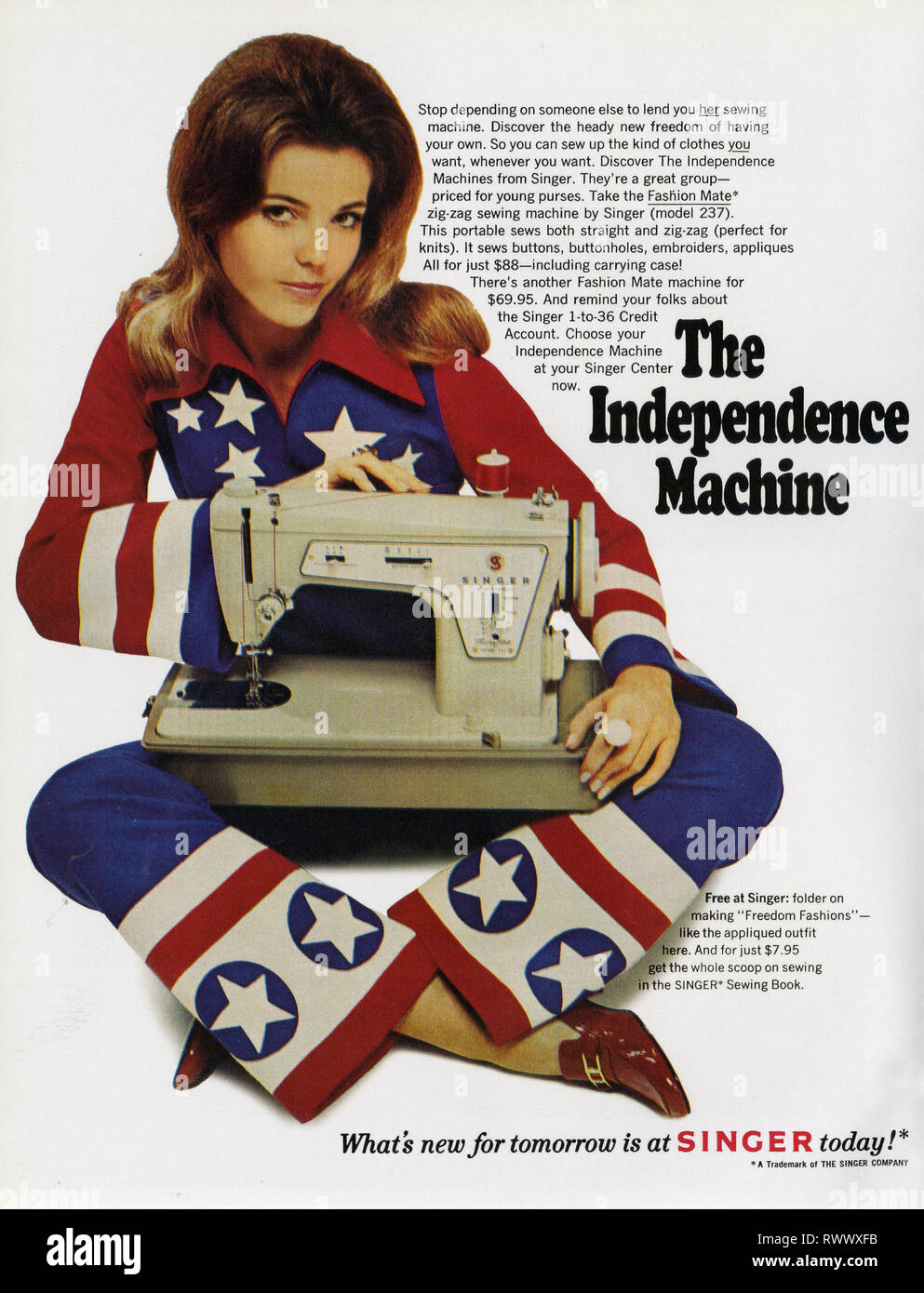1970s USA Singer Magazine Advert Stock Photo - Alamy