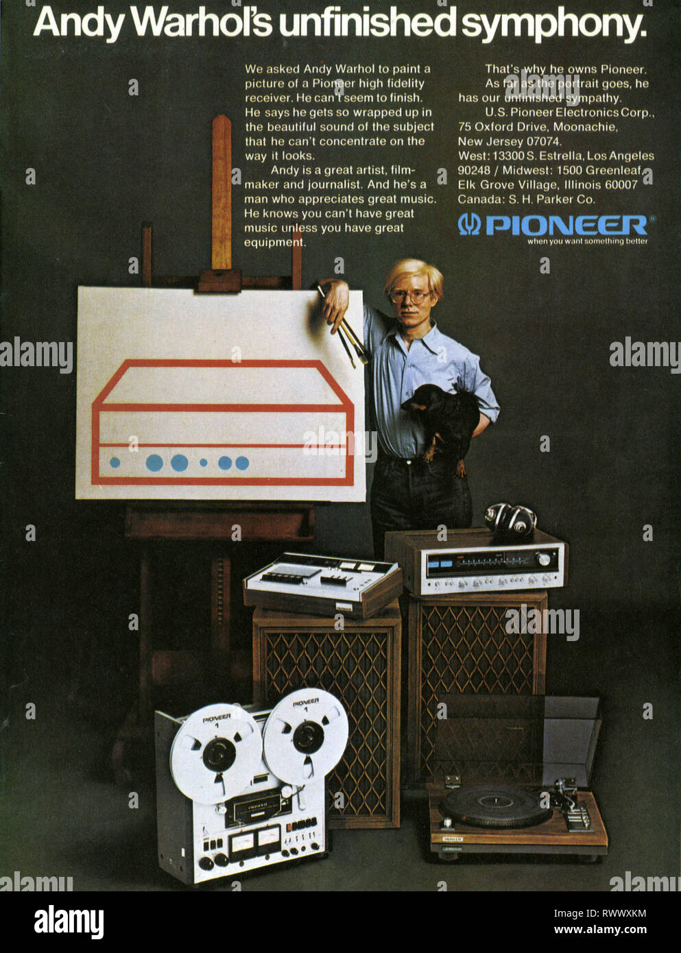 1970s USA Pioneer Magazine Advert Stock Photo - Alamy