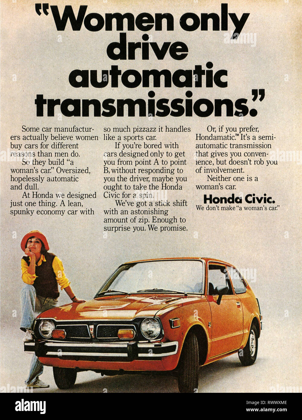 1970s USA Honda Magazine Advert Stock Photo - Alamy