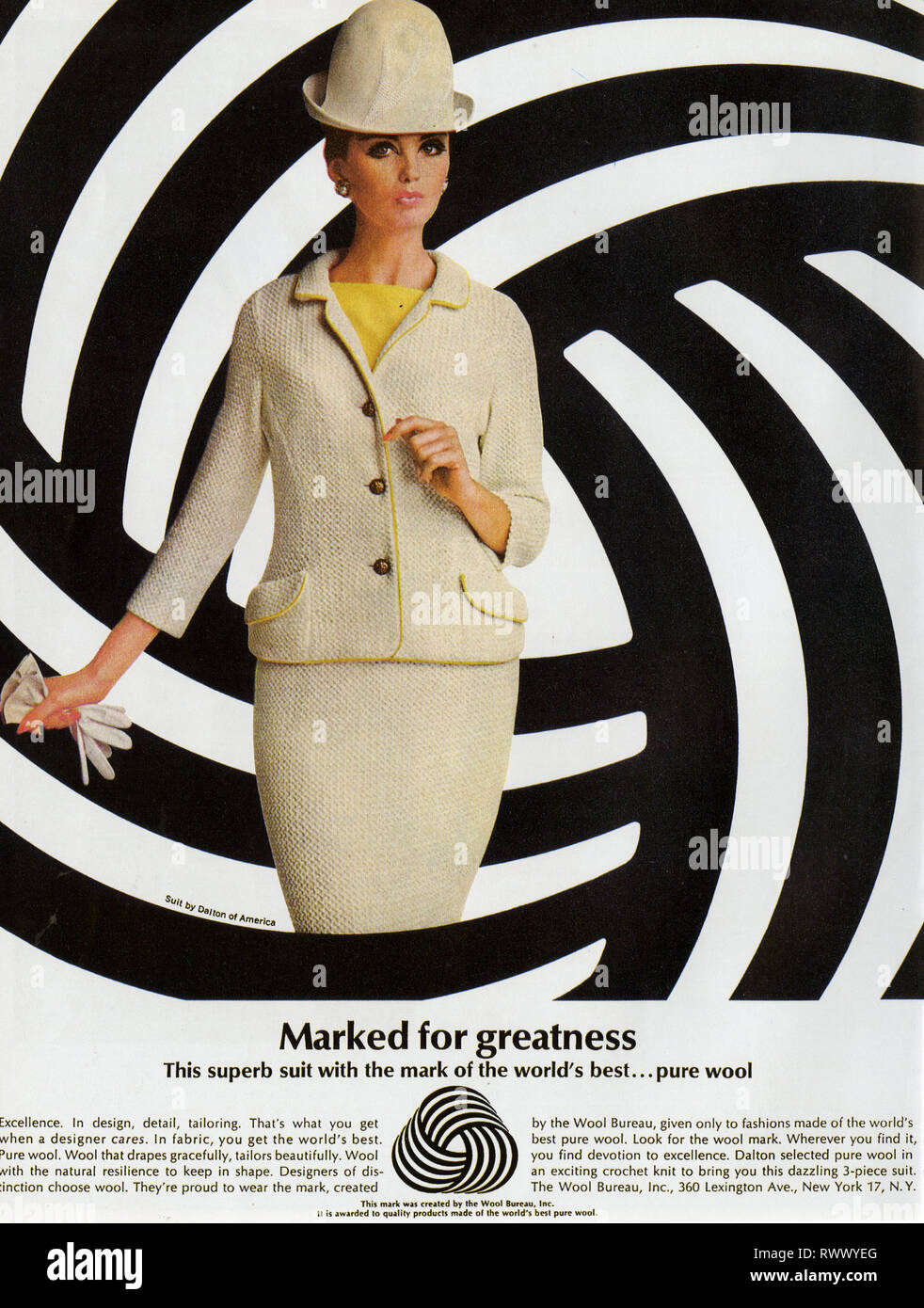 1960s USA Woolmark Magazine Advert Stock Photo - Alamy