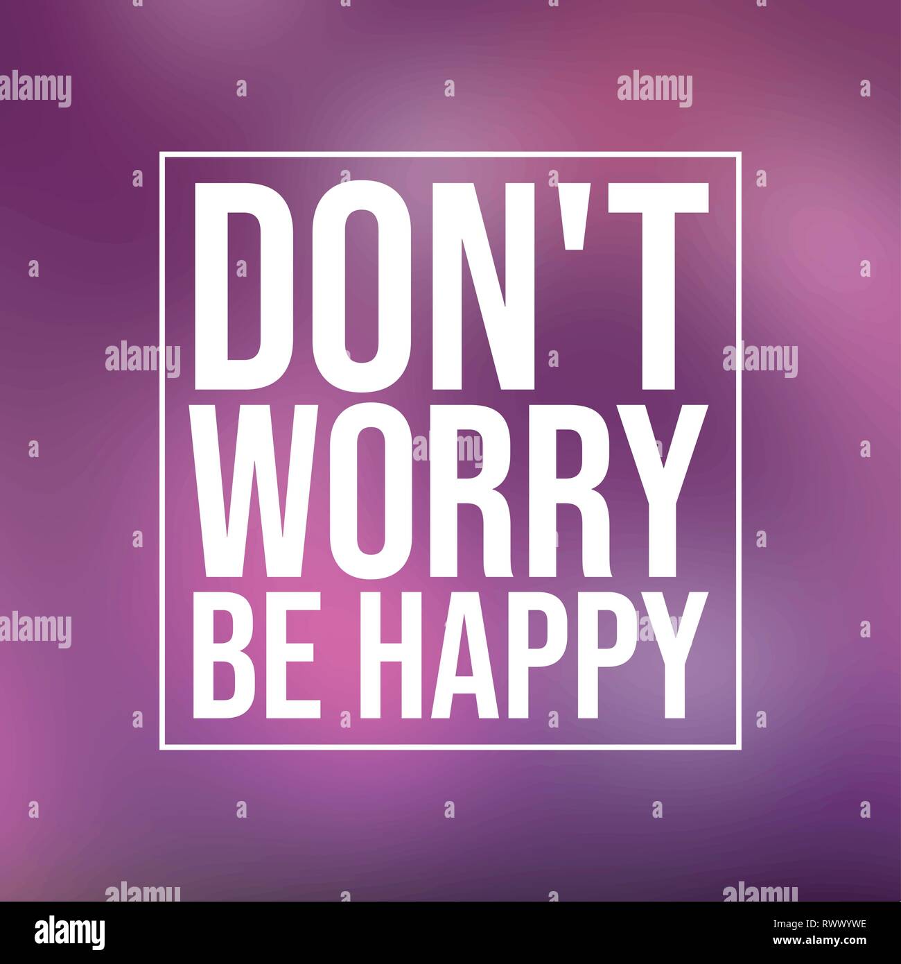 don't worry be happy . Life quote with modern background vector ...