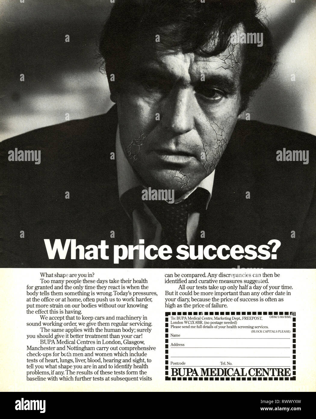 UK Bupa Magazine Advert Stock Photo - Alamy