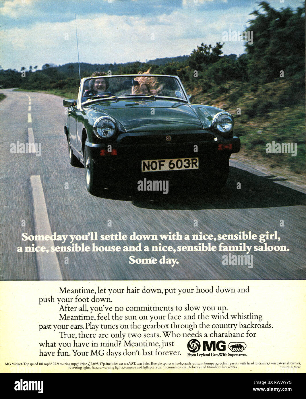 UK MG Magazine Advert Stock Photo - Alamy