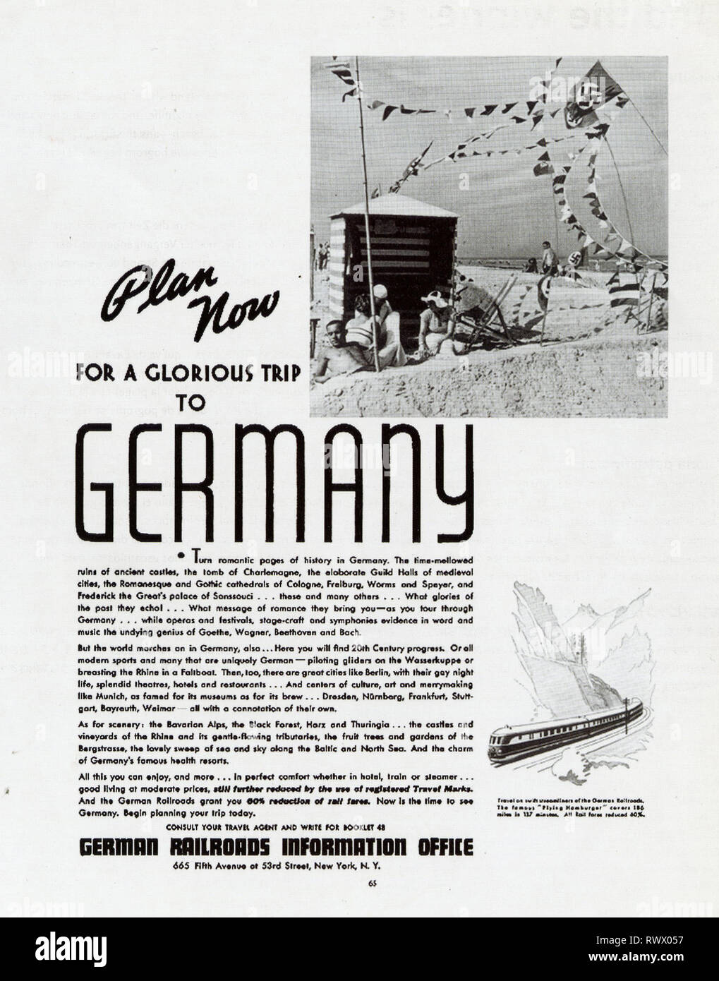 1930s USA German Railroads Magazine Advert Stock Photo - Alamy