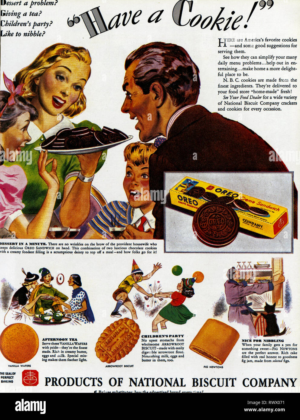 1930s USA Oreo Magazine Advert Stock Photo - Alamy