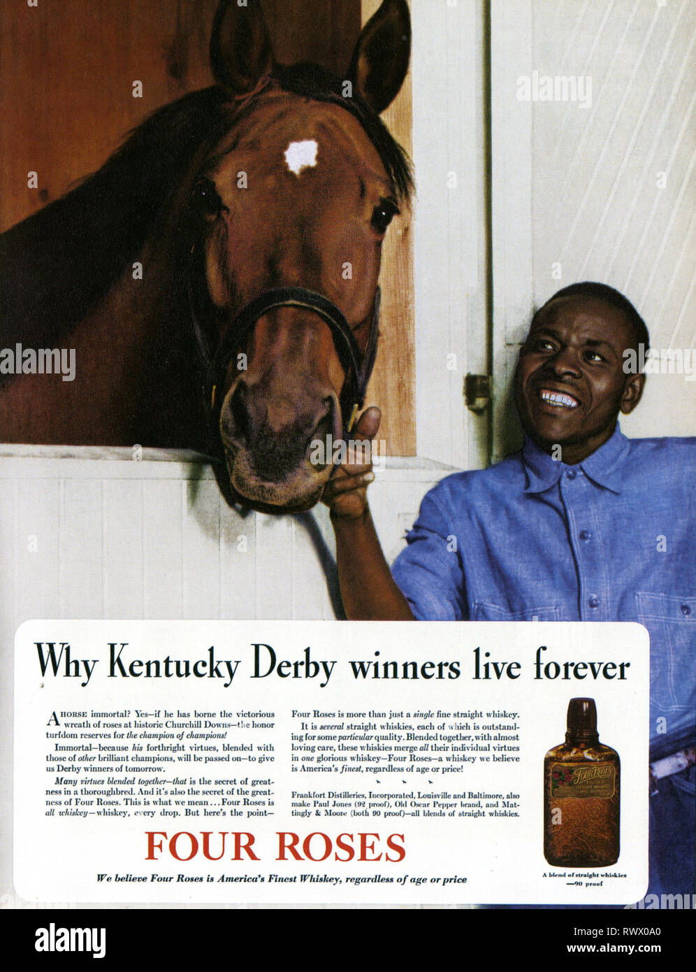 1930s USA Four Roses Magazine Advert Stock Photo - Alamy