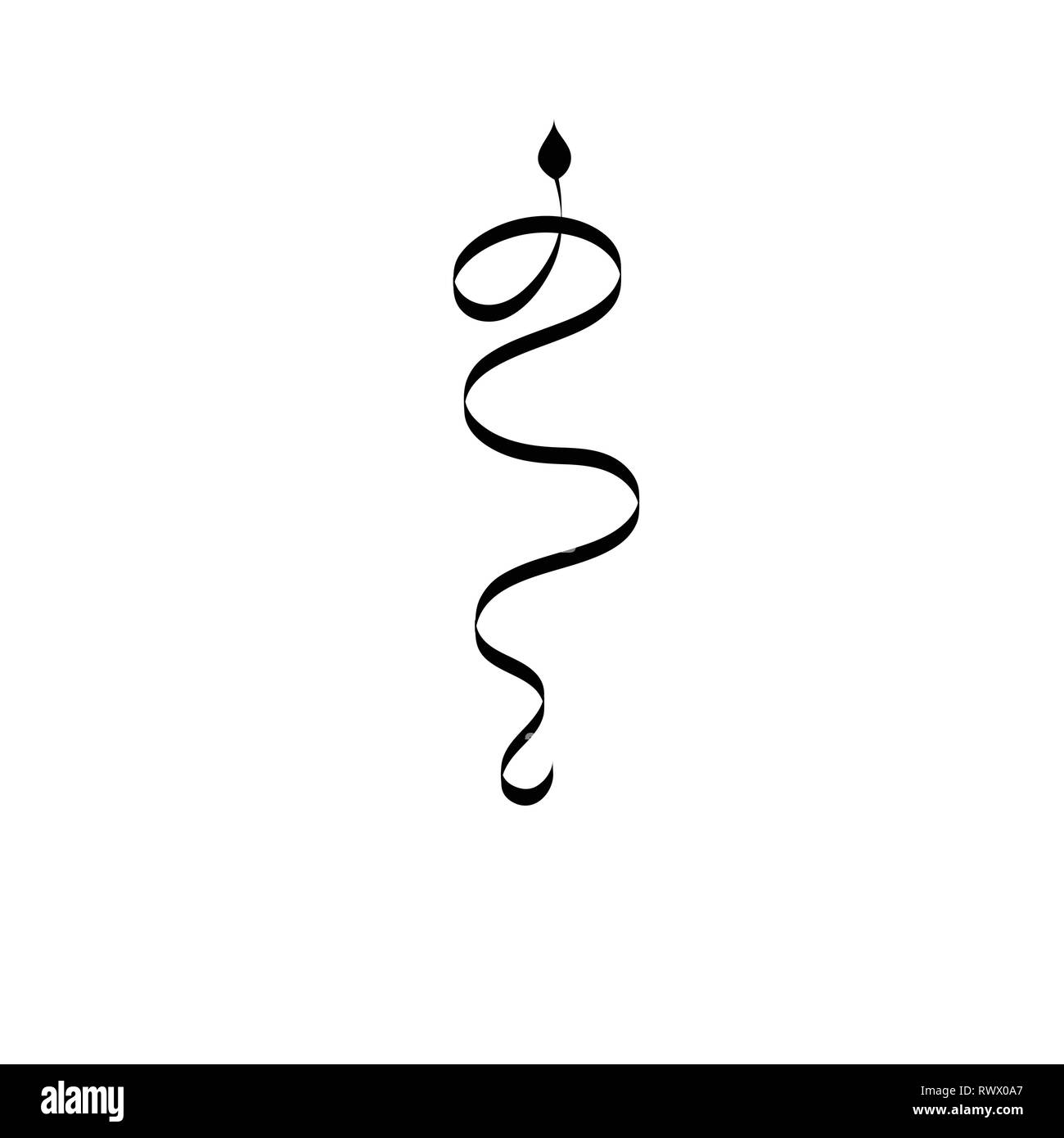 Beautiful black snake silhouette silhouette isolated on white ...
