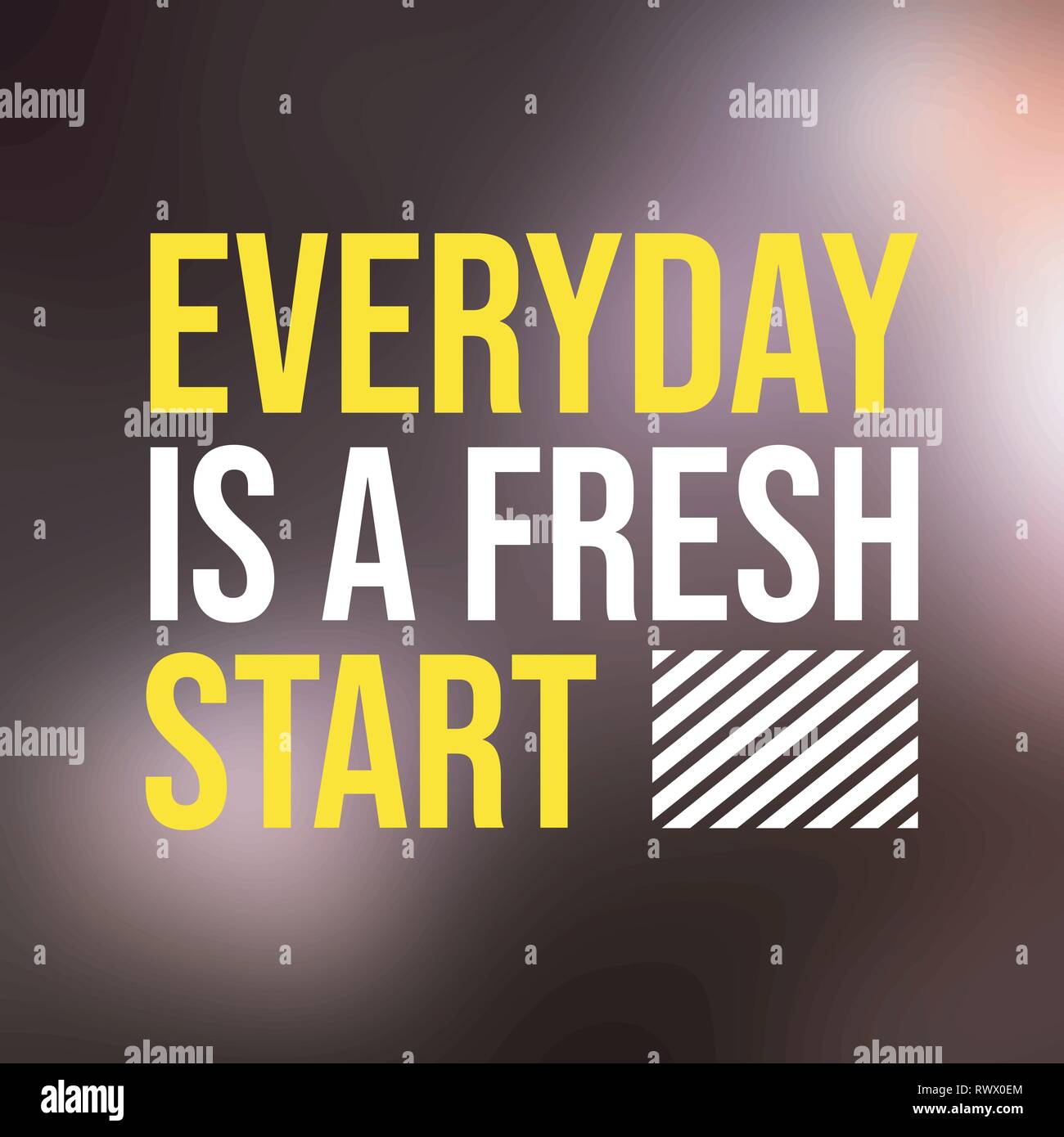 everyday is a fresh start. Life quote with modern background vector ...