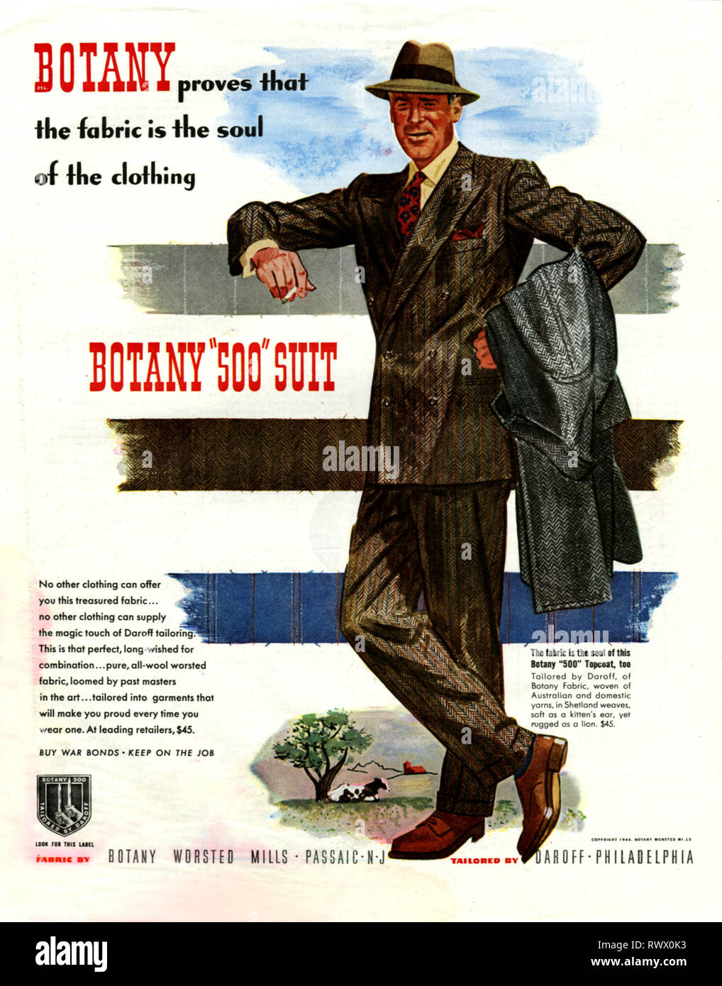 1940s USA Botany Magazine Advert Stock Photo - Alamy