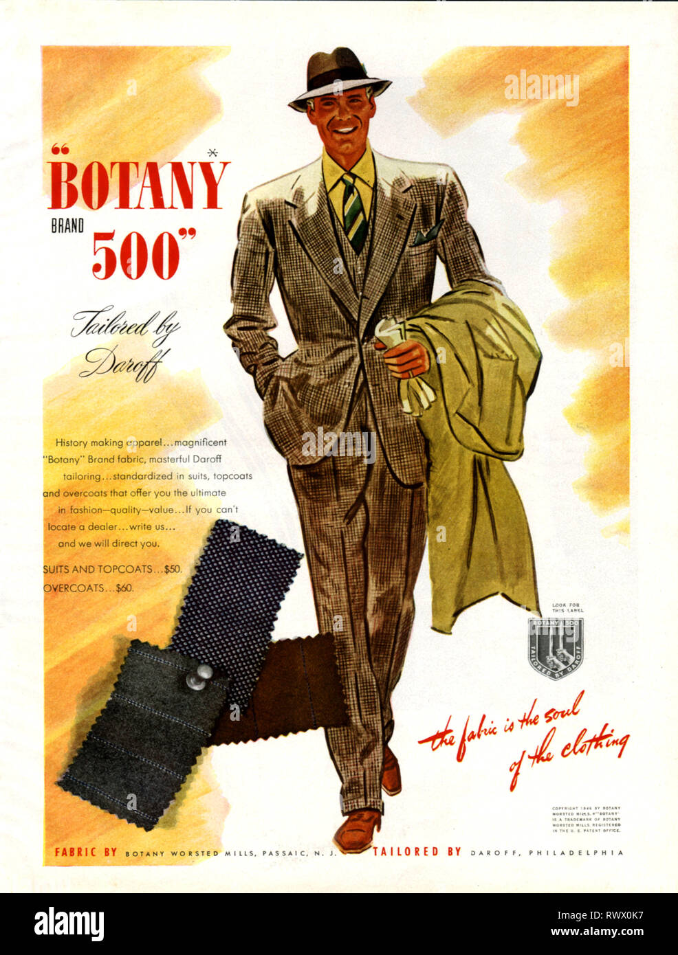 1940s USA Botany Magazine Advert Stock Photo - Alamy