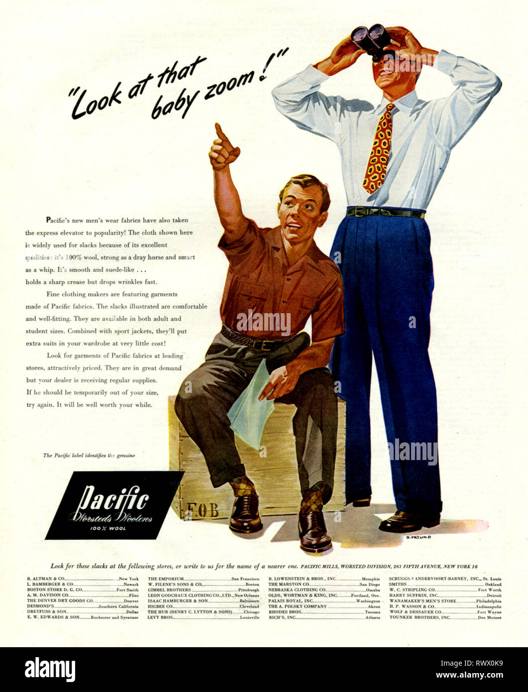 1940s USA Pacific Magazine Advert Stock Photo - Alamy