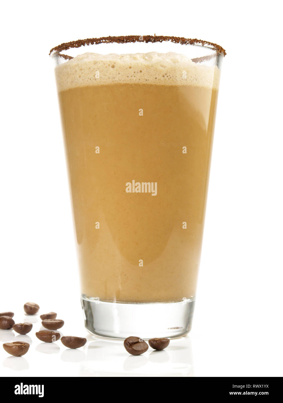 Coffee Milkshake on white Background Stock Photo - Alamy
