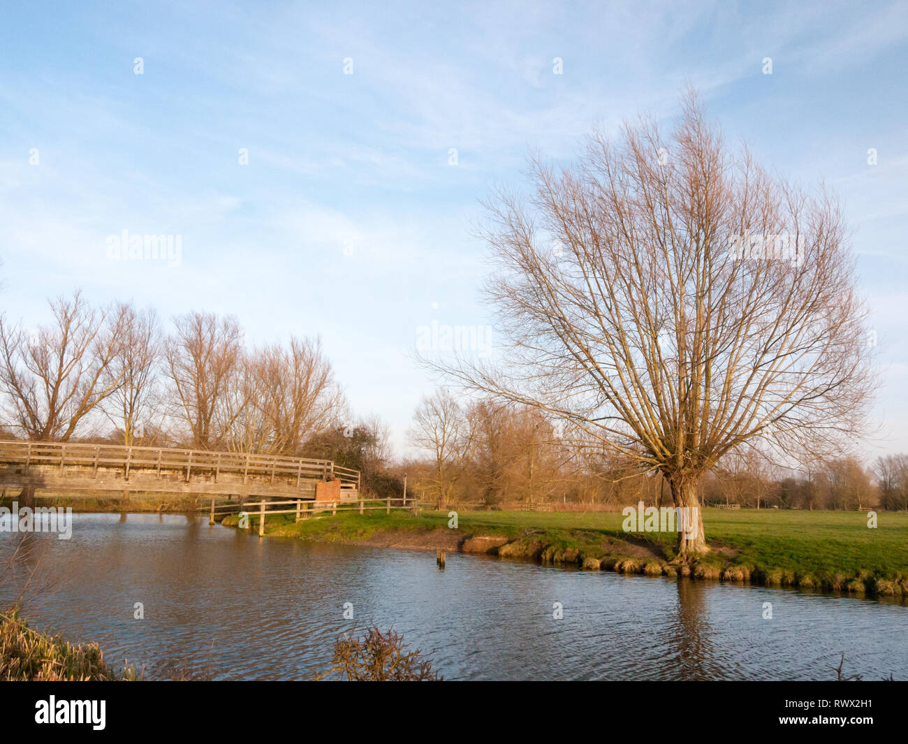 Beautiful countryside Dedham water scene outside nature landscape space ...