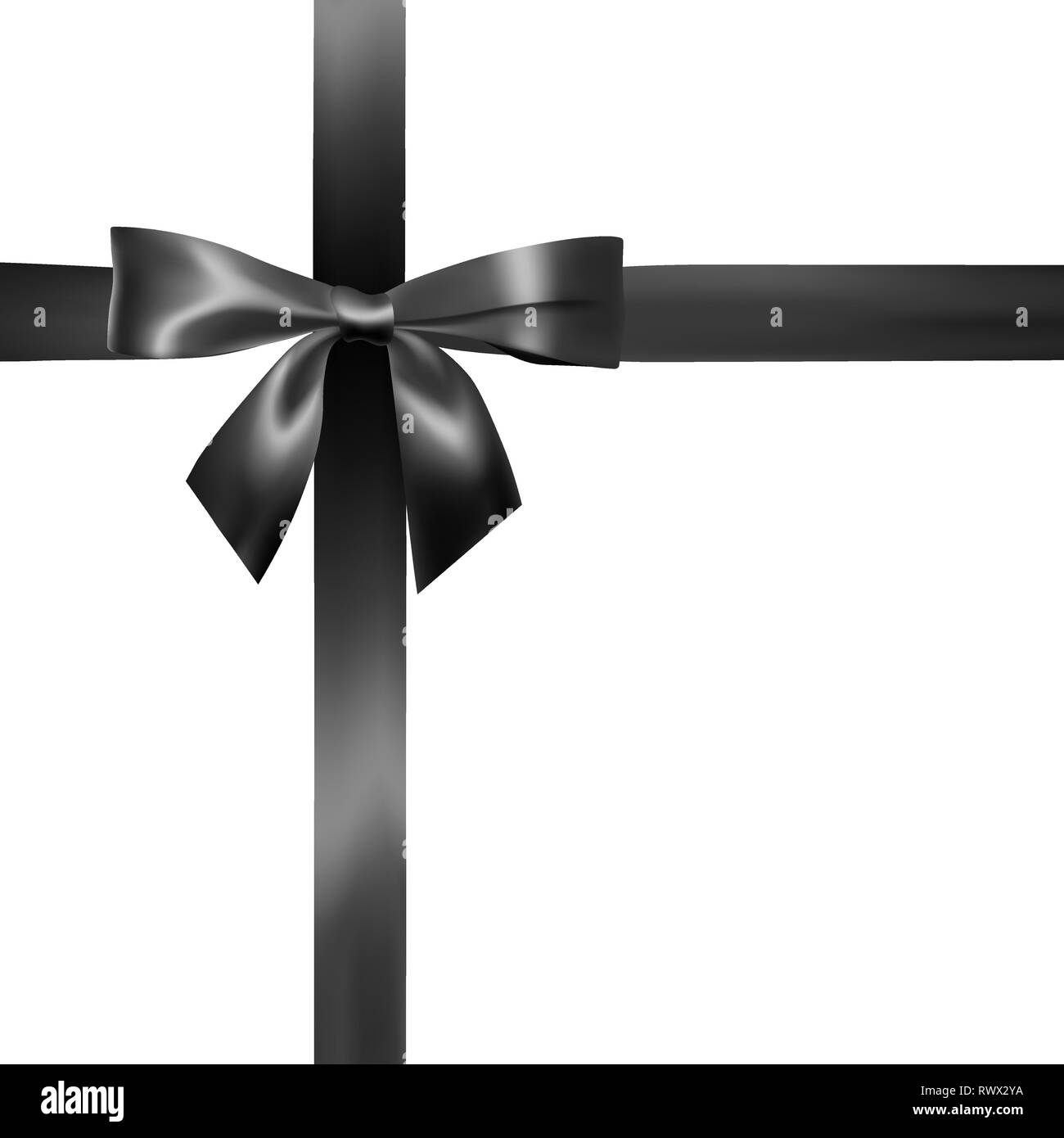 Set of Realistic black bow with black ribbon. Element for decoration gifts greetings holidays Valentines Day design. Vector illustration Stock Vector Image Art Alamy