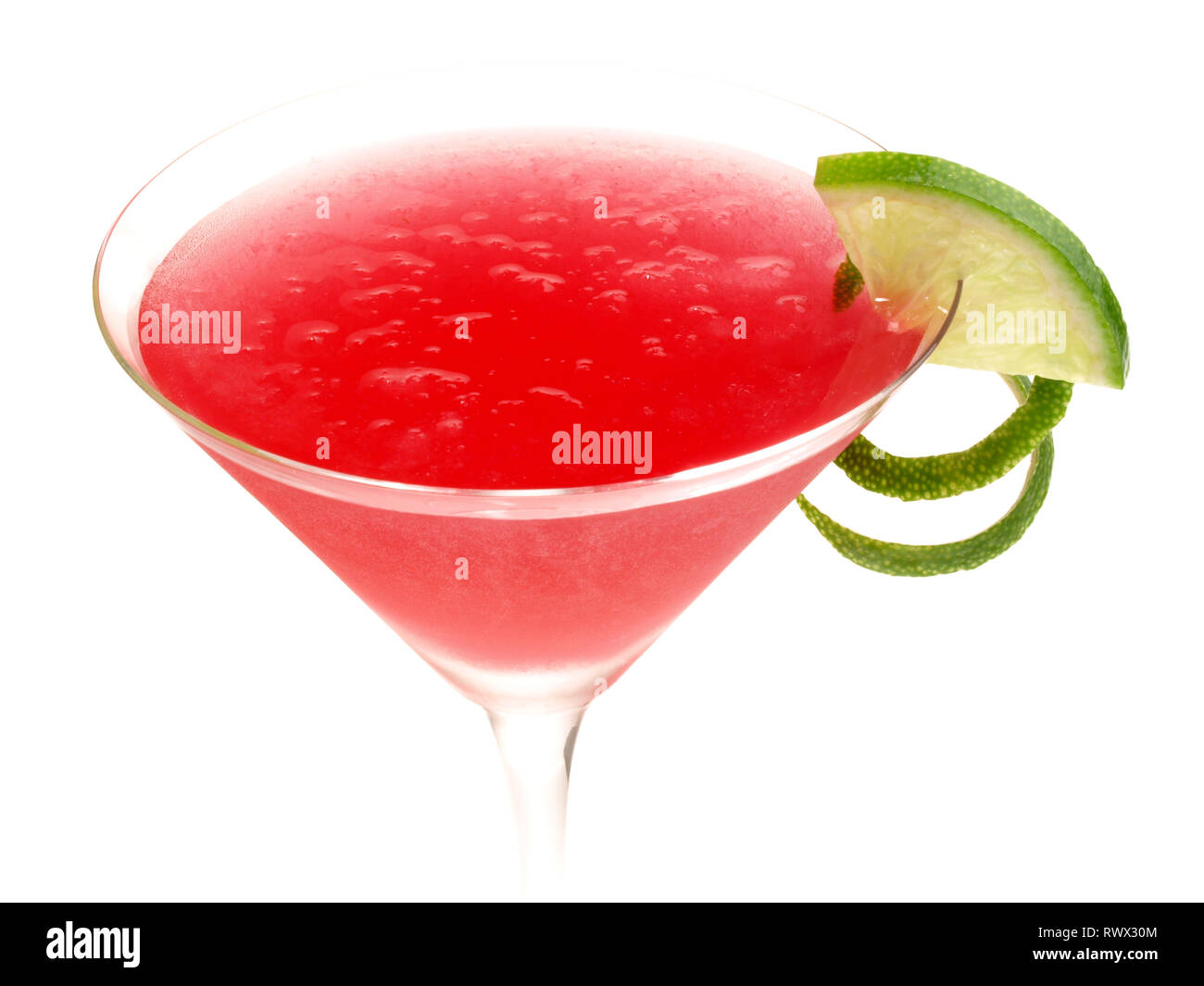 Cocktail with shaved Ice on white Background Stock Photo - Alamy