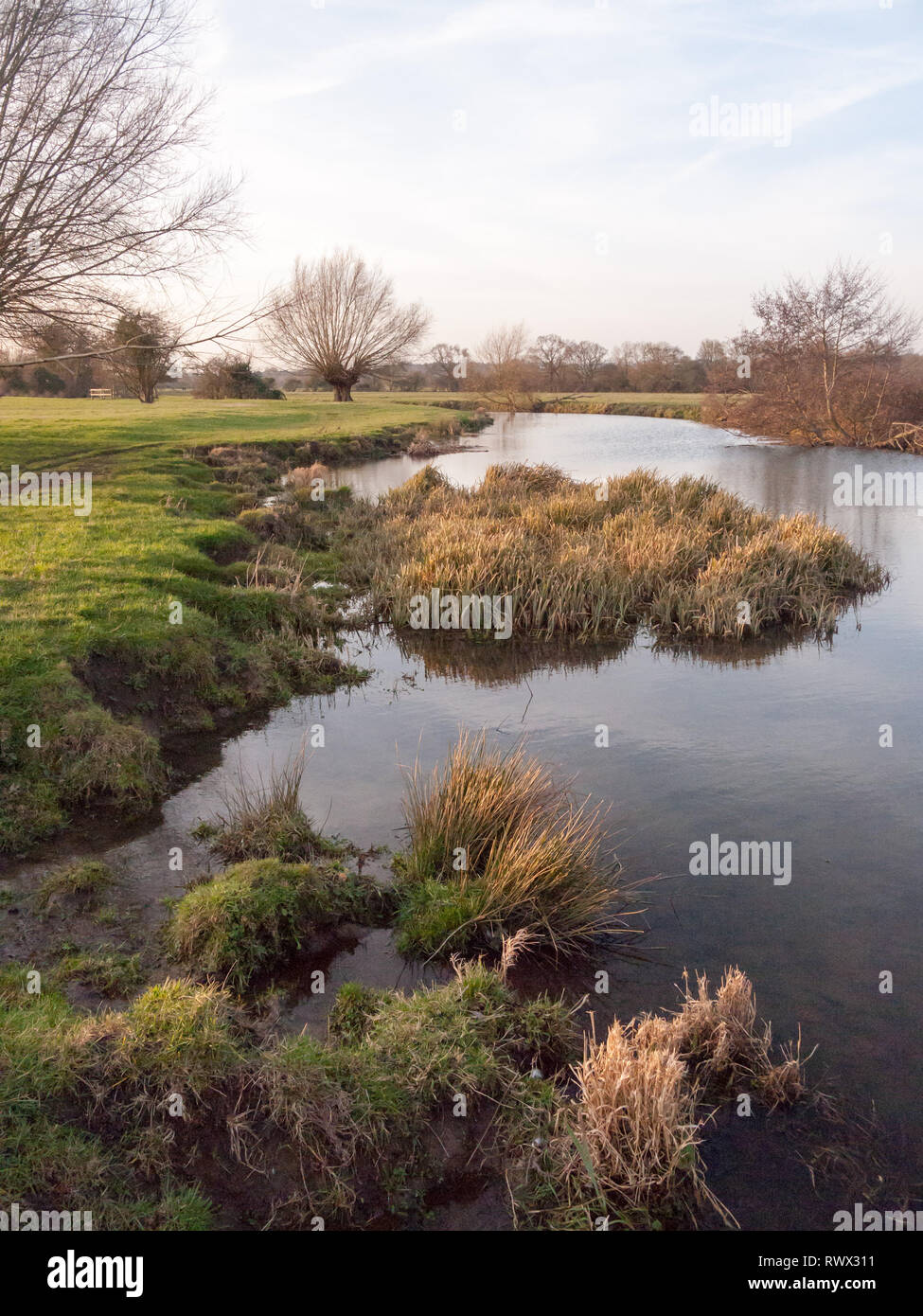 Beautiful countryside Dedham water scene outside nature landscape space ...