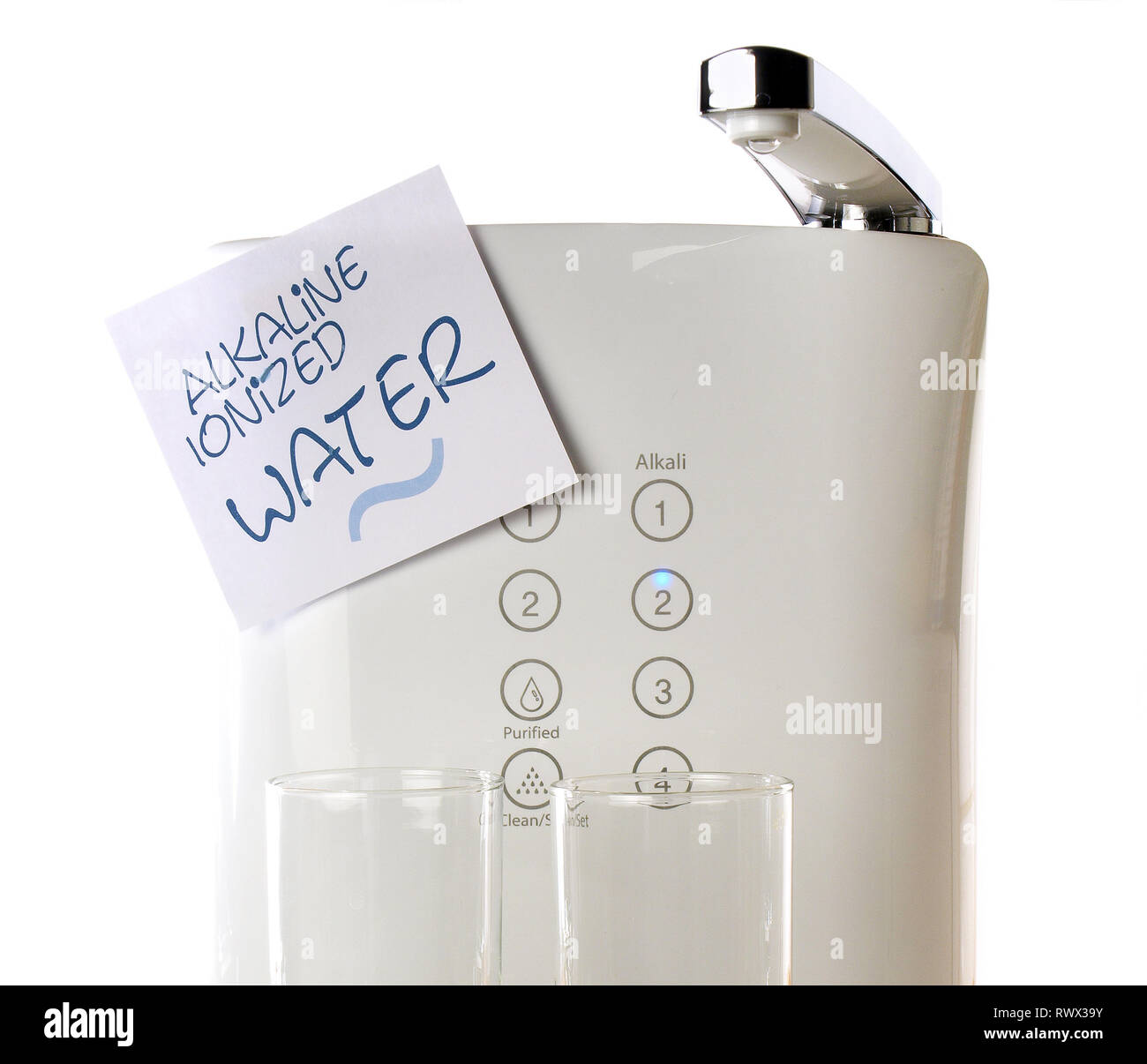 Alkaline Ionized Water on white Background Stock Photo - Alamy