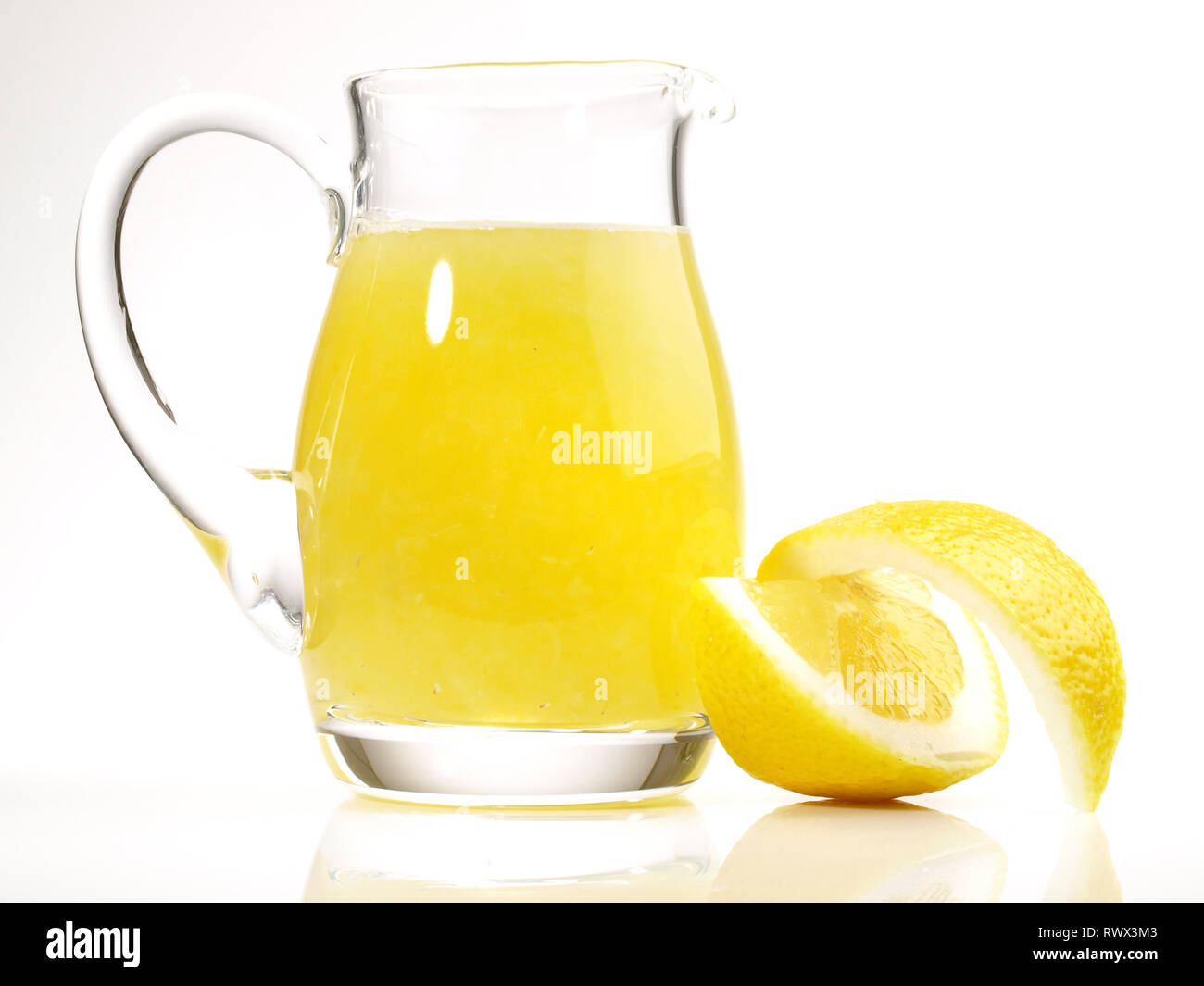 Pure Lemon Juice on white Background Stock Photo - Alamy