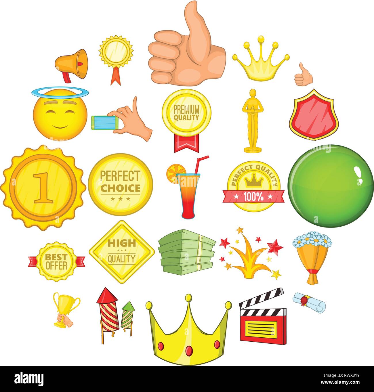 Grant icons set, cartoon style Stock Vector Image & Art - Alamy