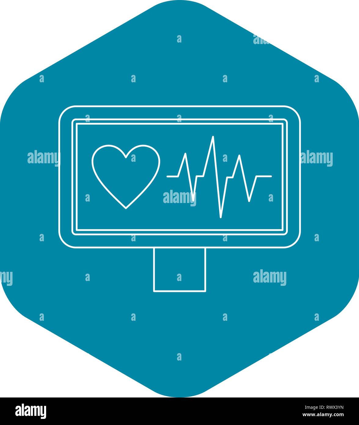 ECG monitor icon, outline style Stock Vector Image & Art - Alamy