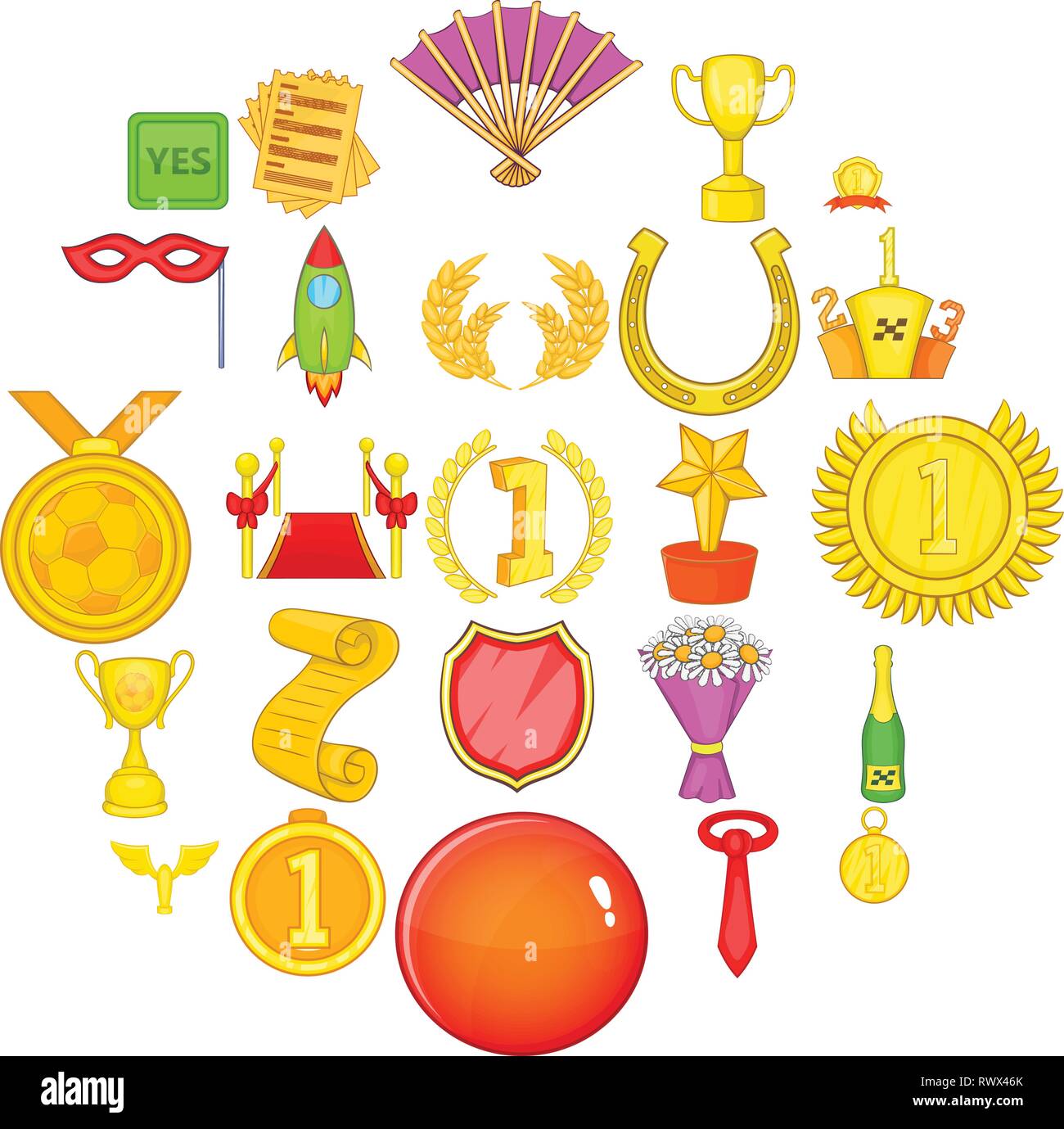 Award icons set, cartoon style Stock Vector Image & Art - Alamy