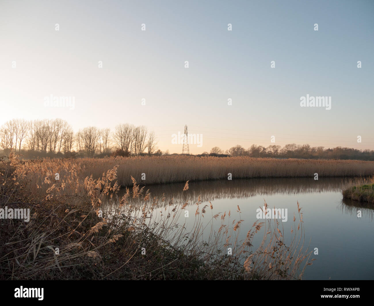Beautiful countryside Dedham water scene outside nature landscape space ...
