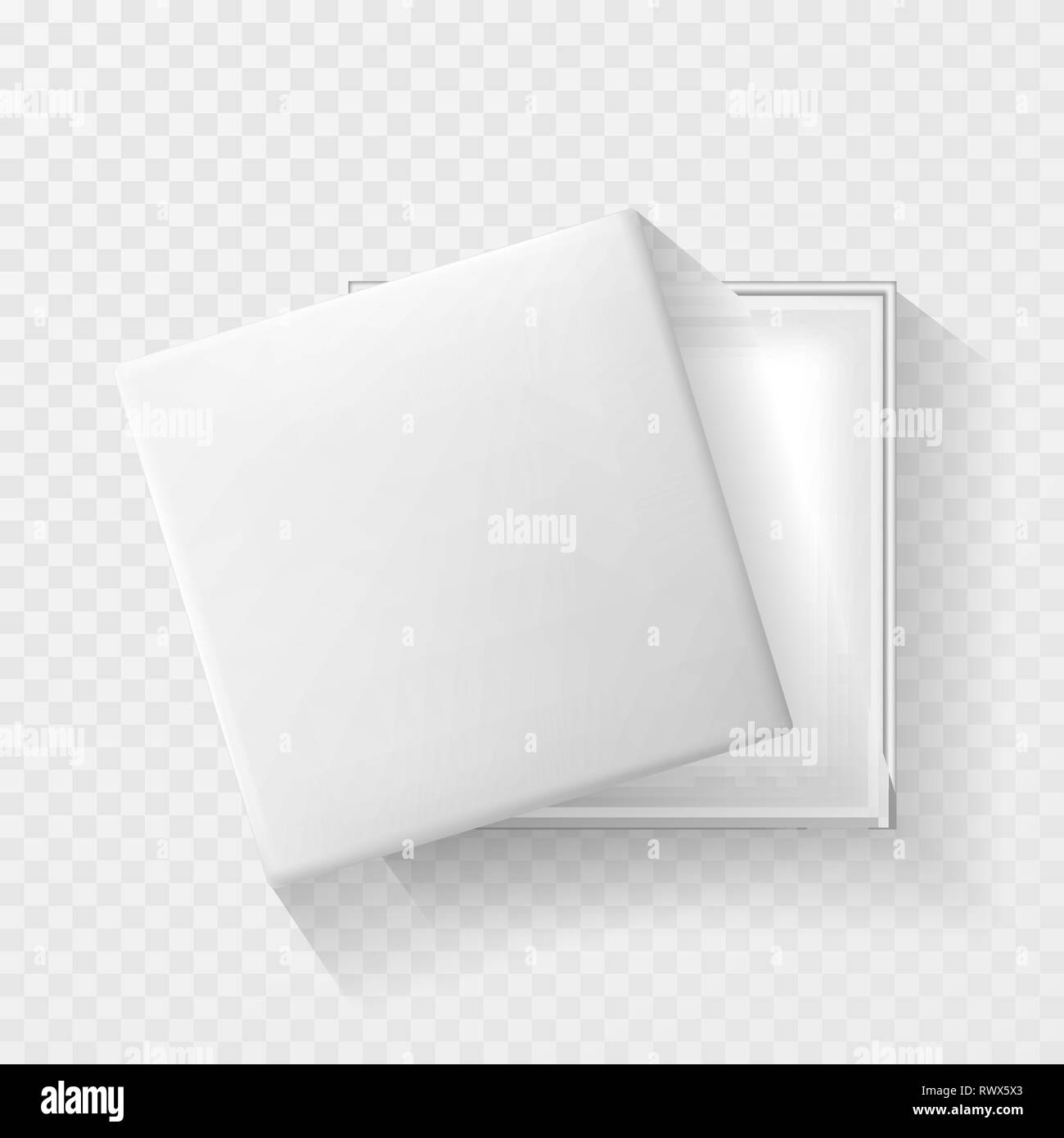 Open white empty gift box on transparent background. Top view. Template ...
