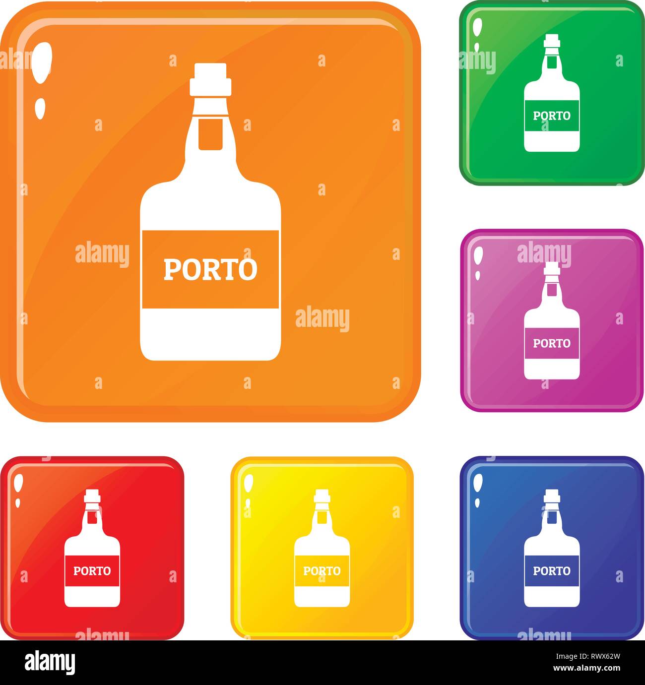 Port wine icons set vector color Stock Vector Image & Art - Alamy