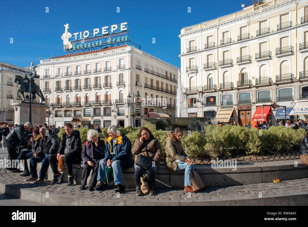 Puerta del Sol square in the city centre, Madrid, Spain Stock Photo - Alamy