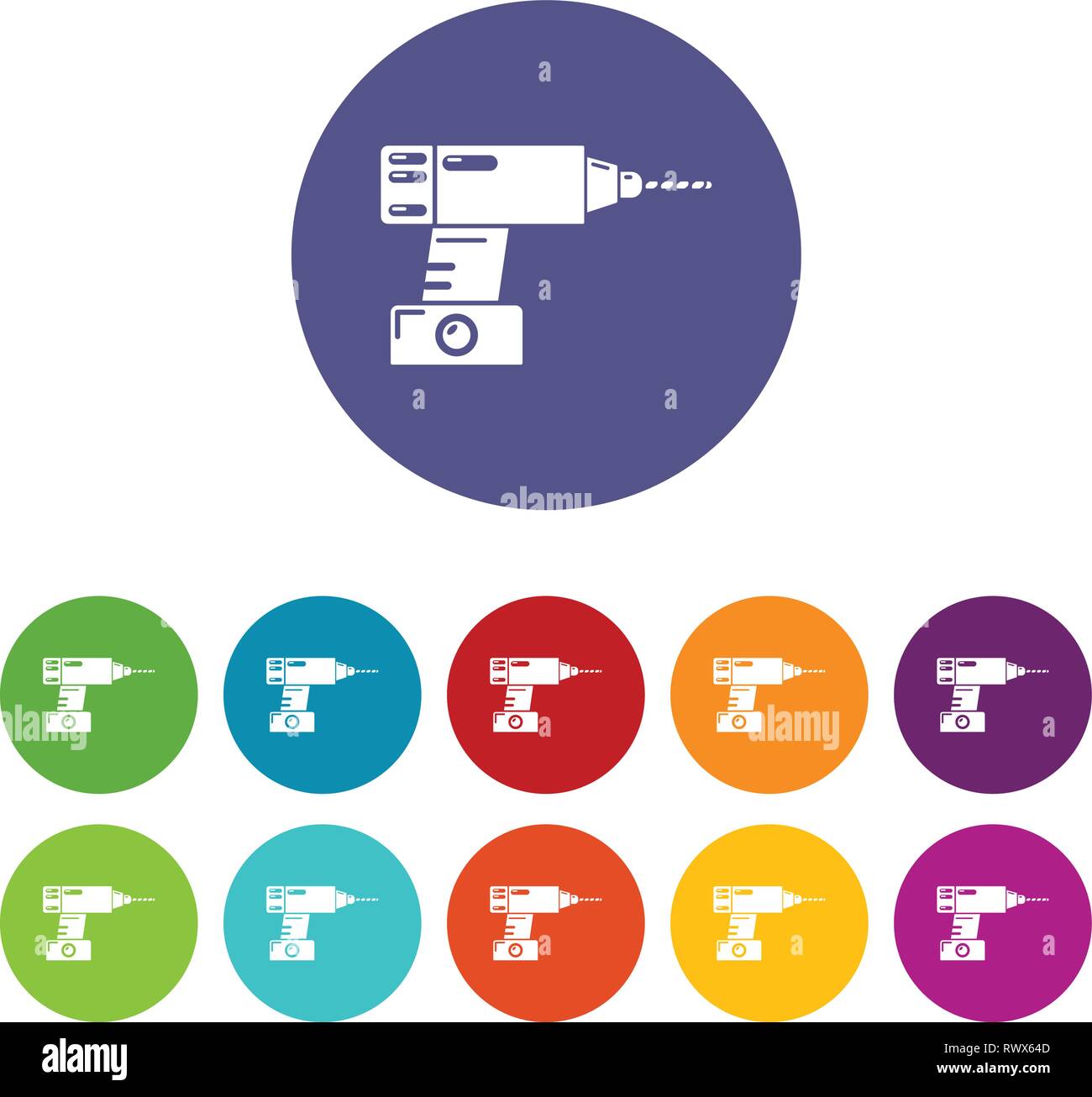 Drill icons set vector color Stock Vector Image & Art - Alamy