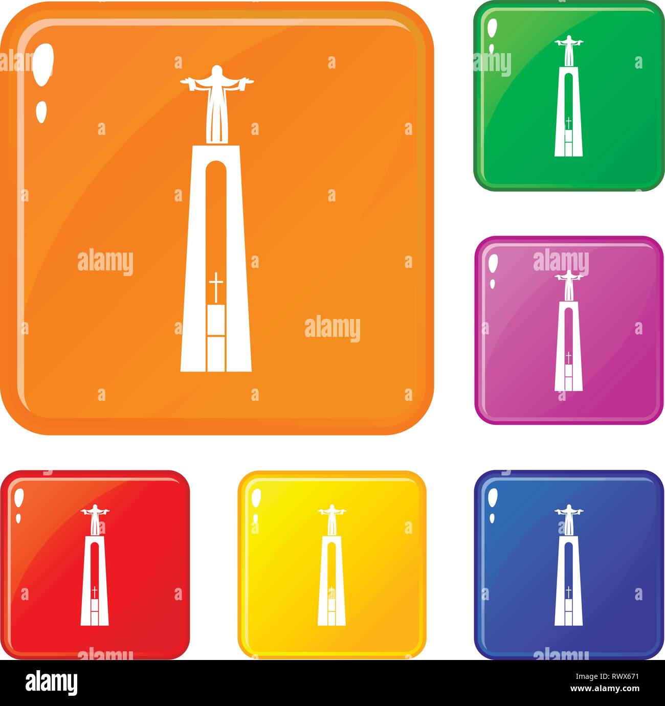 Christ statue icons set vector color Stock Vector Image & Art - Alamy