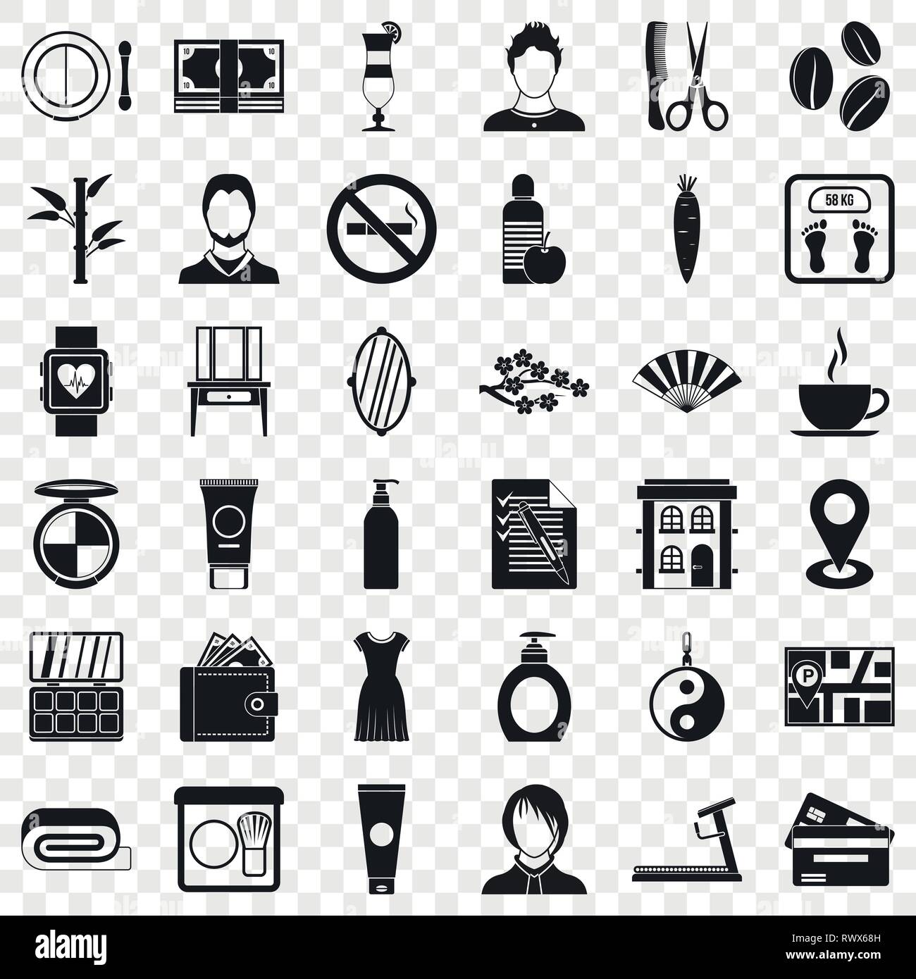 Beauty salon icons set, simple style Stock Vector Image & Art - Alamy