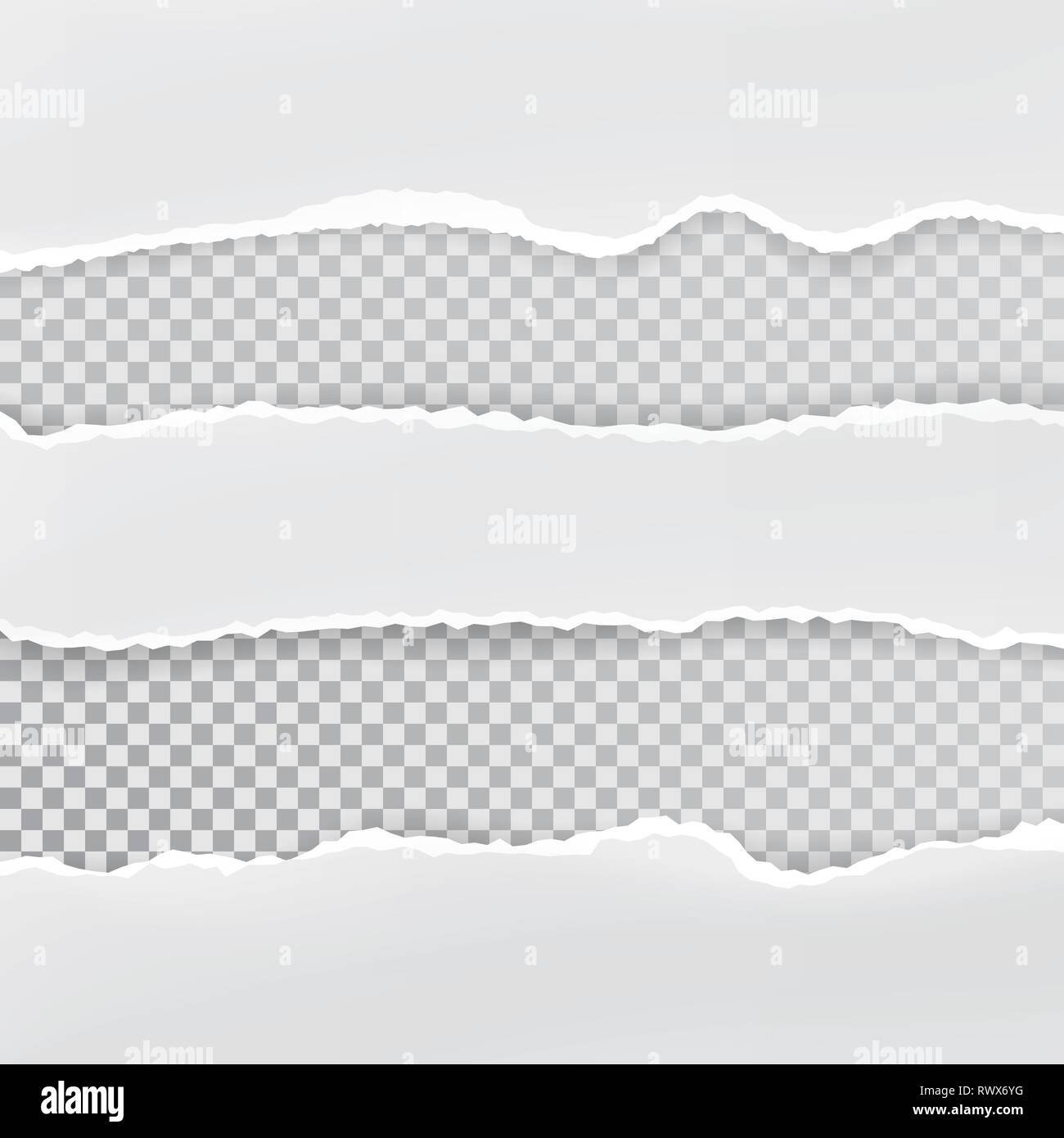 Vector torn hole in sheet of paper. Transparent background of resulting ...