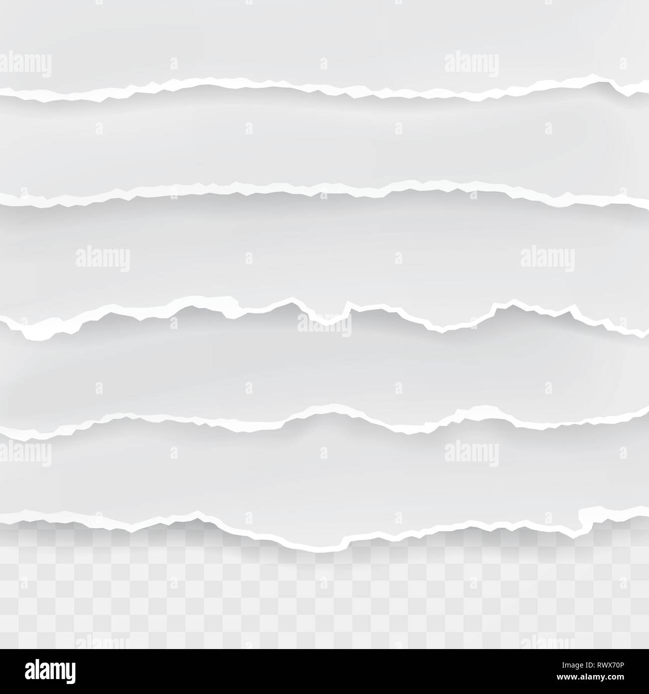 Vector torn hole in sheet of paper. Transparent background of resulting ...