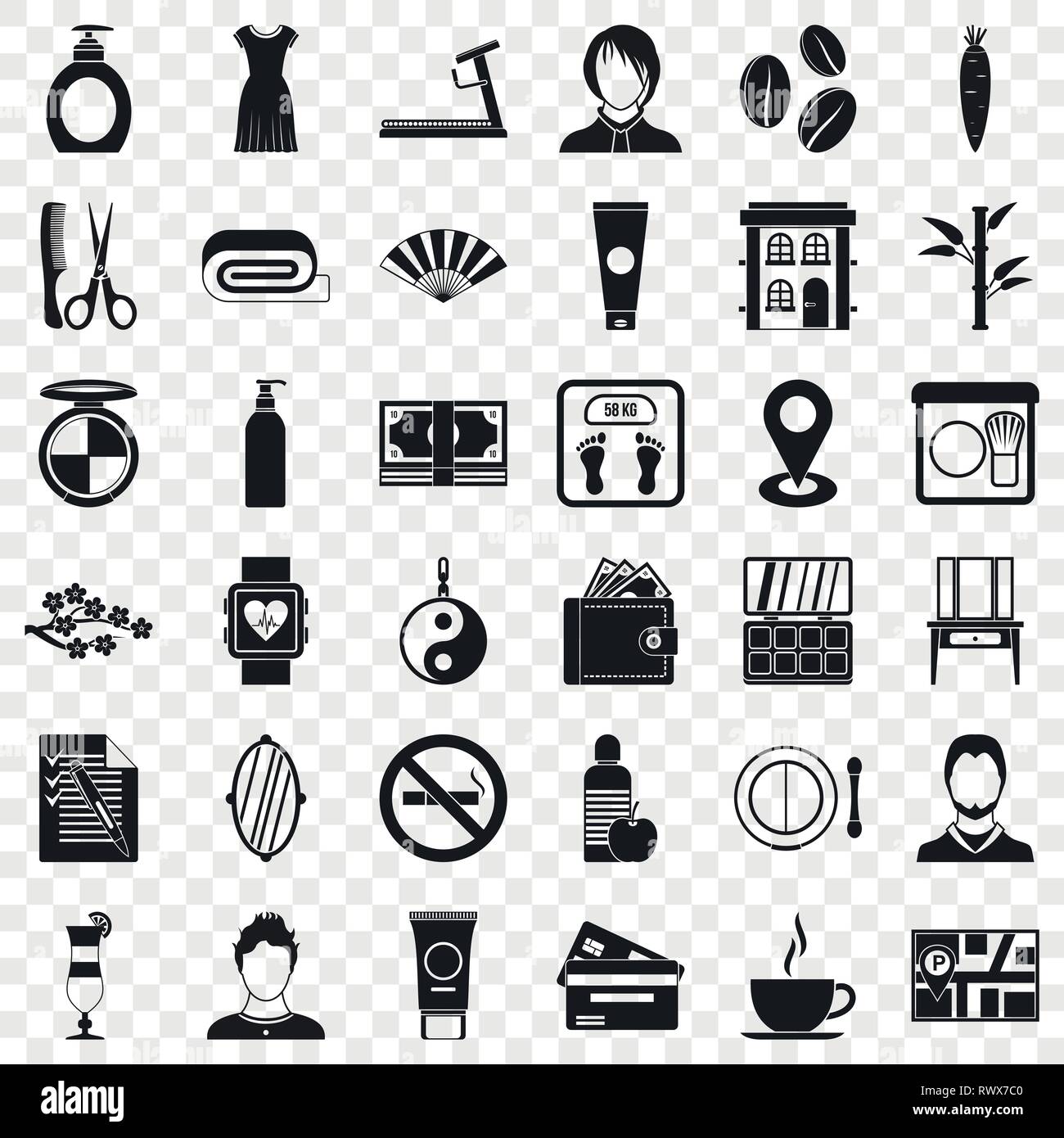 Hair style icons set, simple style Stock Vector Image & Art - Alamy