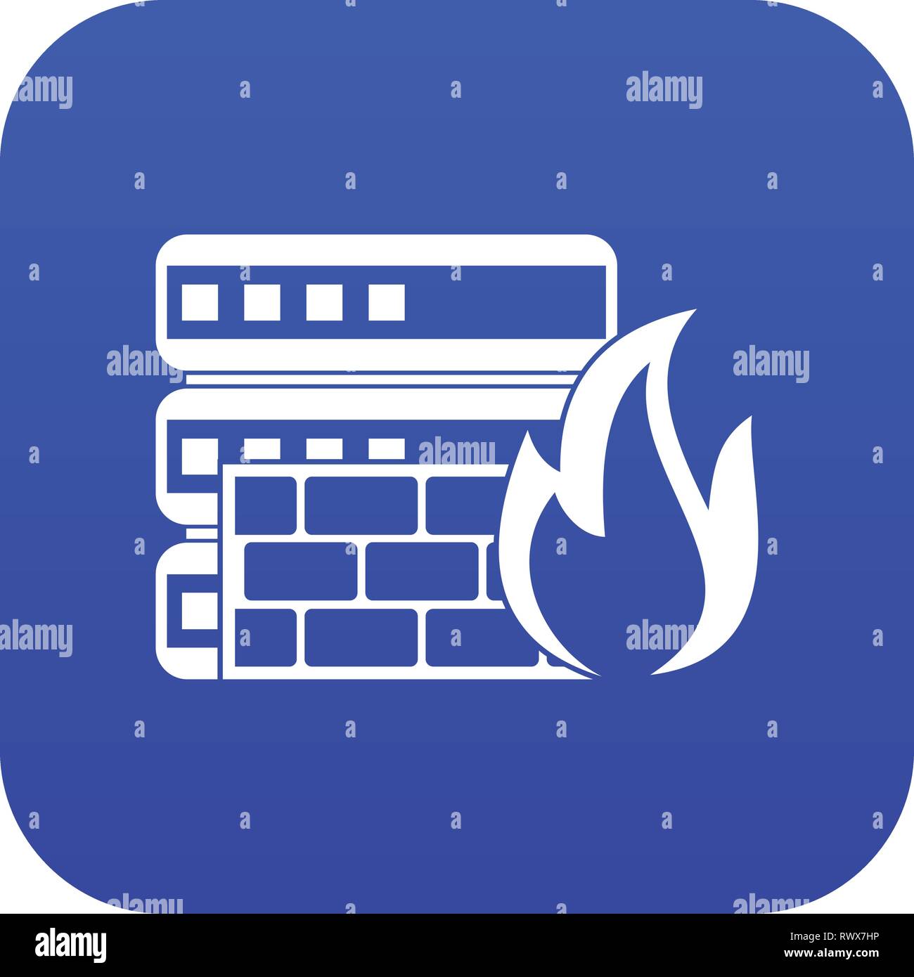 Database and firewall icon digital blue Stock Vector Image & Art - Alamy