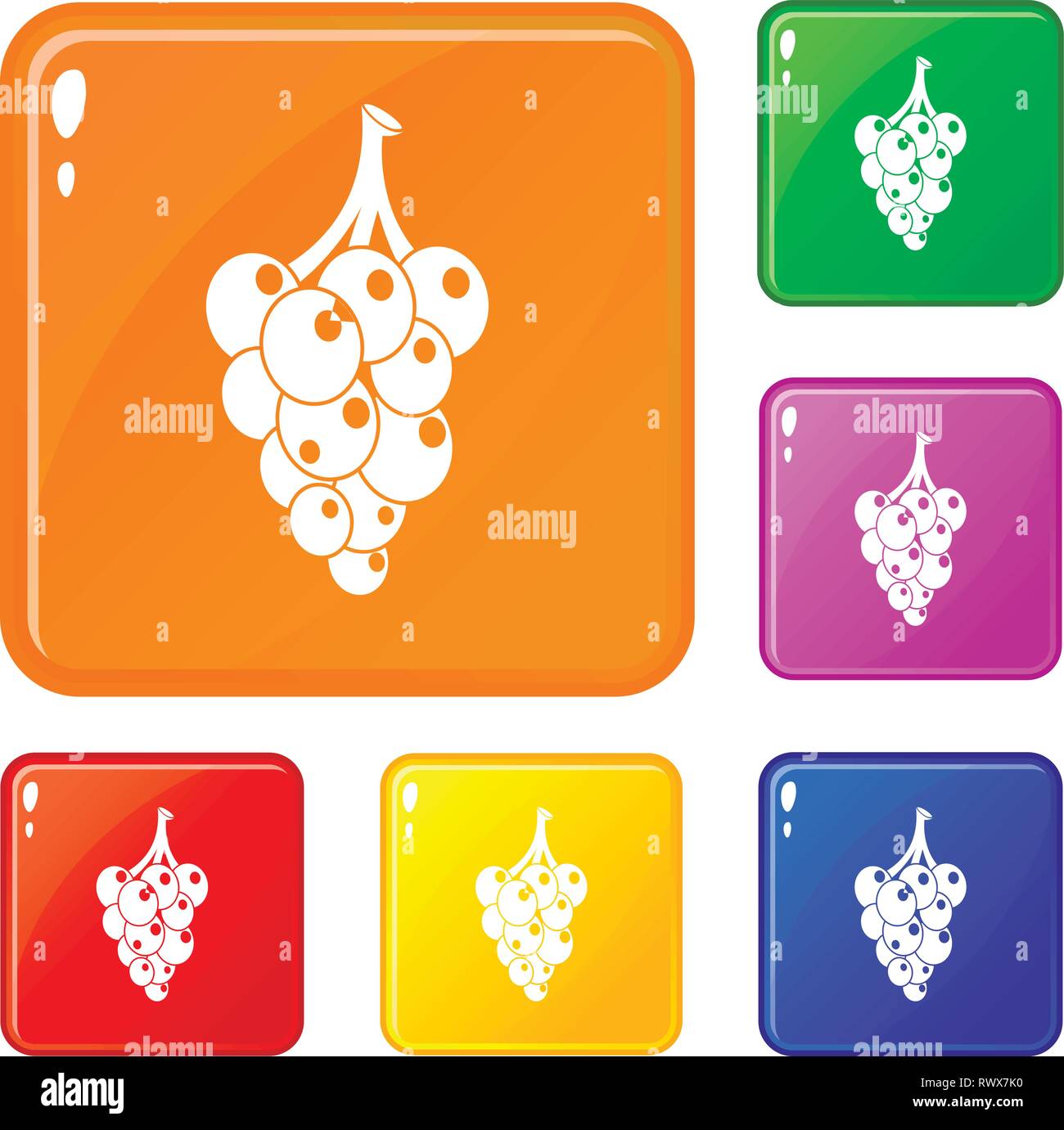 Grape icons set vector color Stock Vector Image & Art - Alamy