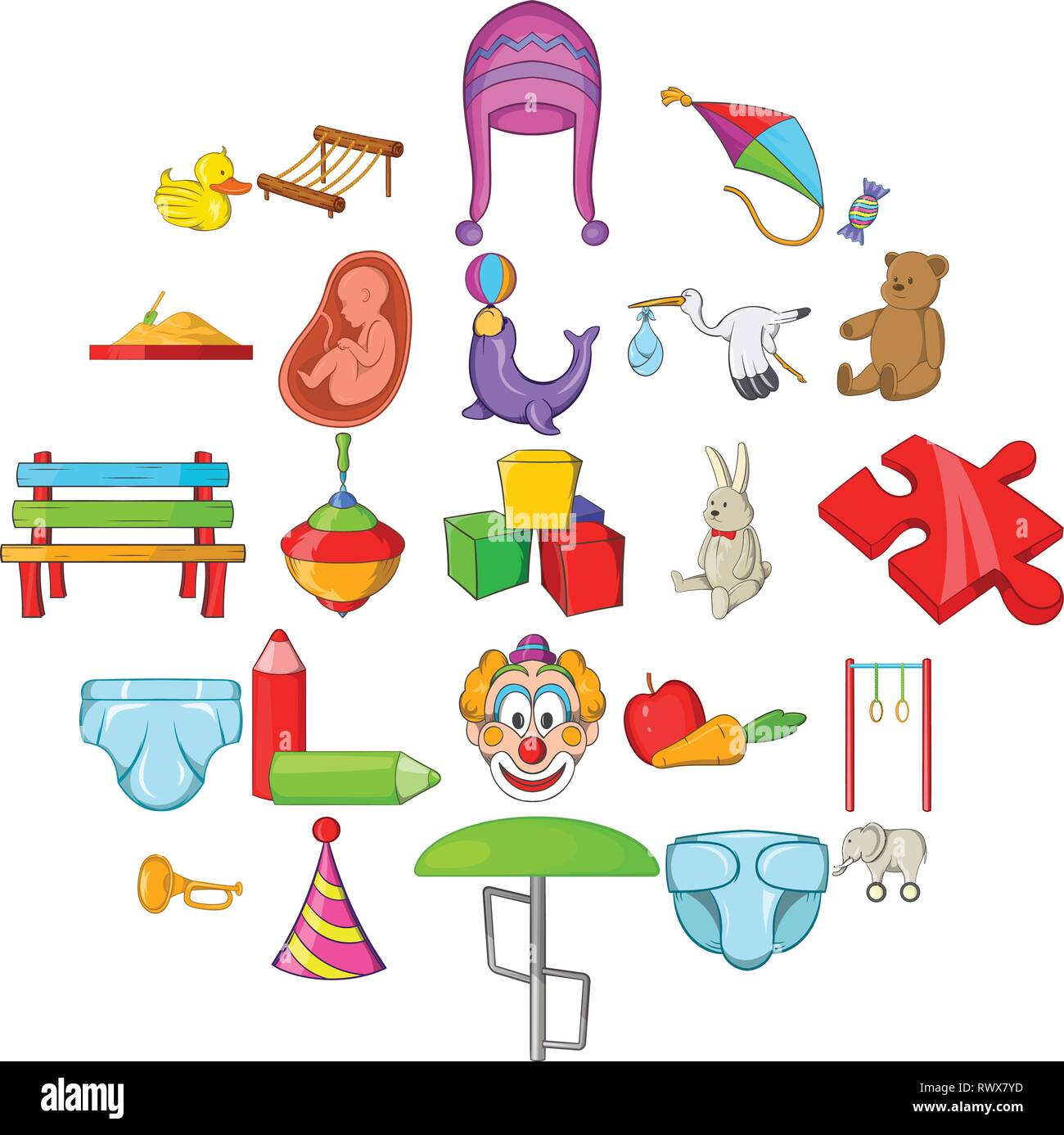 Infant icons set, cartoon style Stock Vector Image & Art - Alamy
