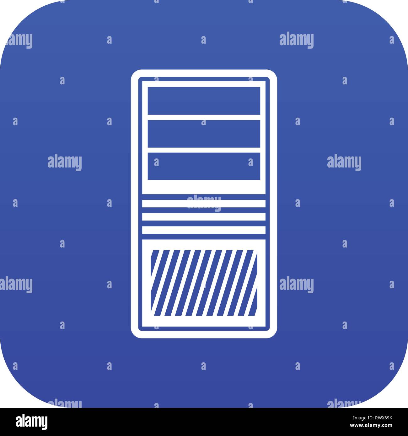 Black computer system unit icon digital blue Stock Vector Image & Art ...