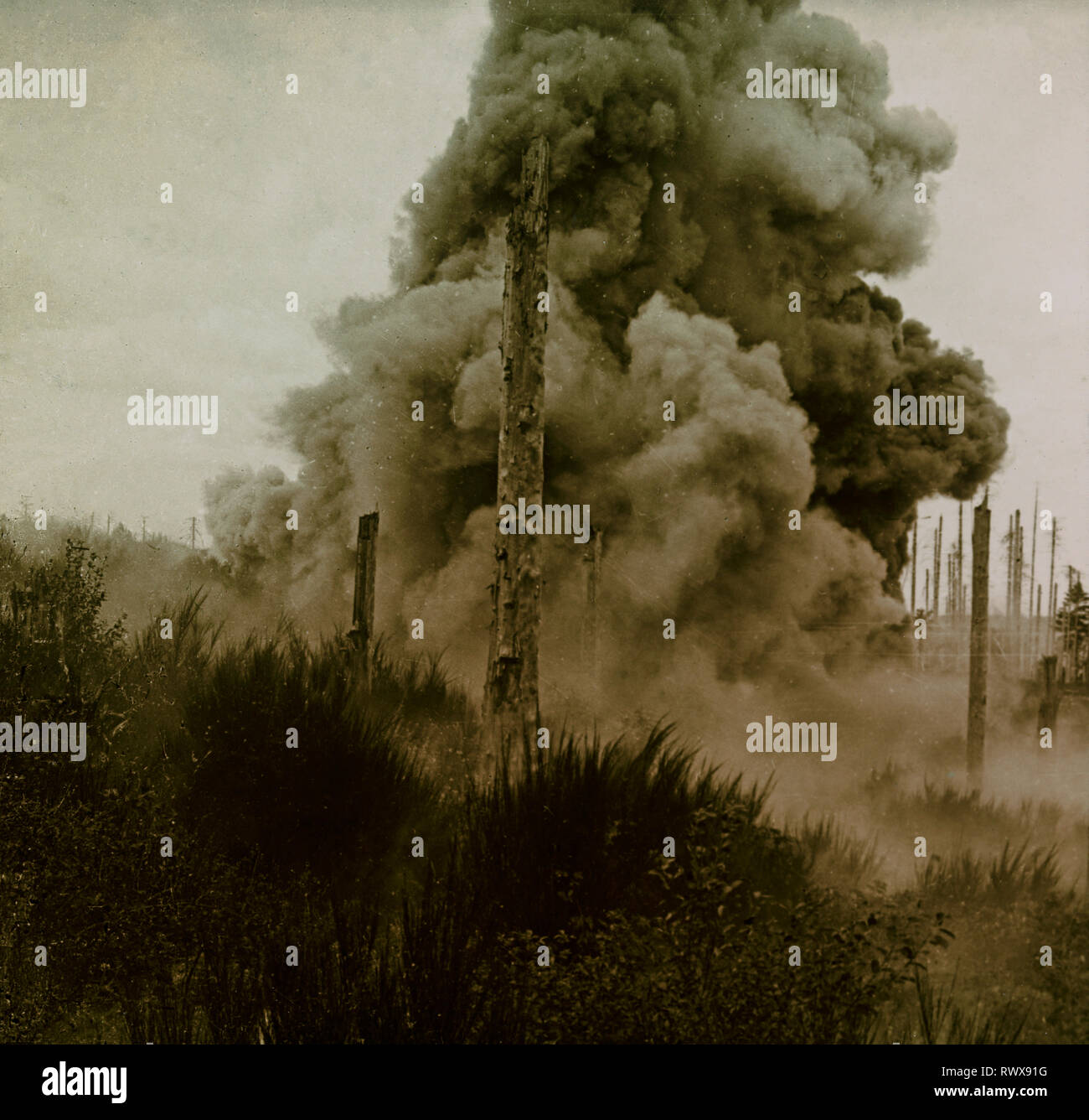 Photography , Explosion of a shell in the Vosges Stock Photo - Alamy