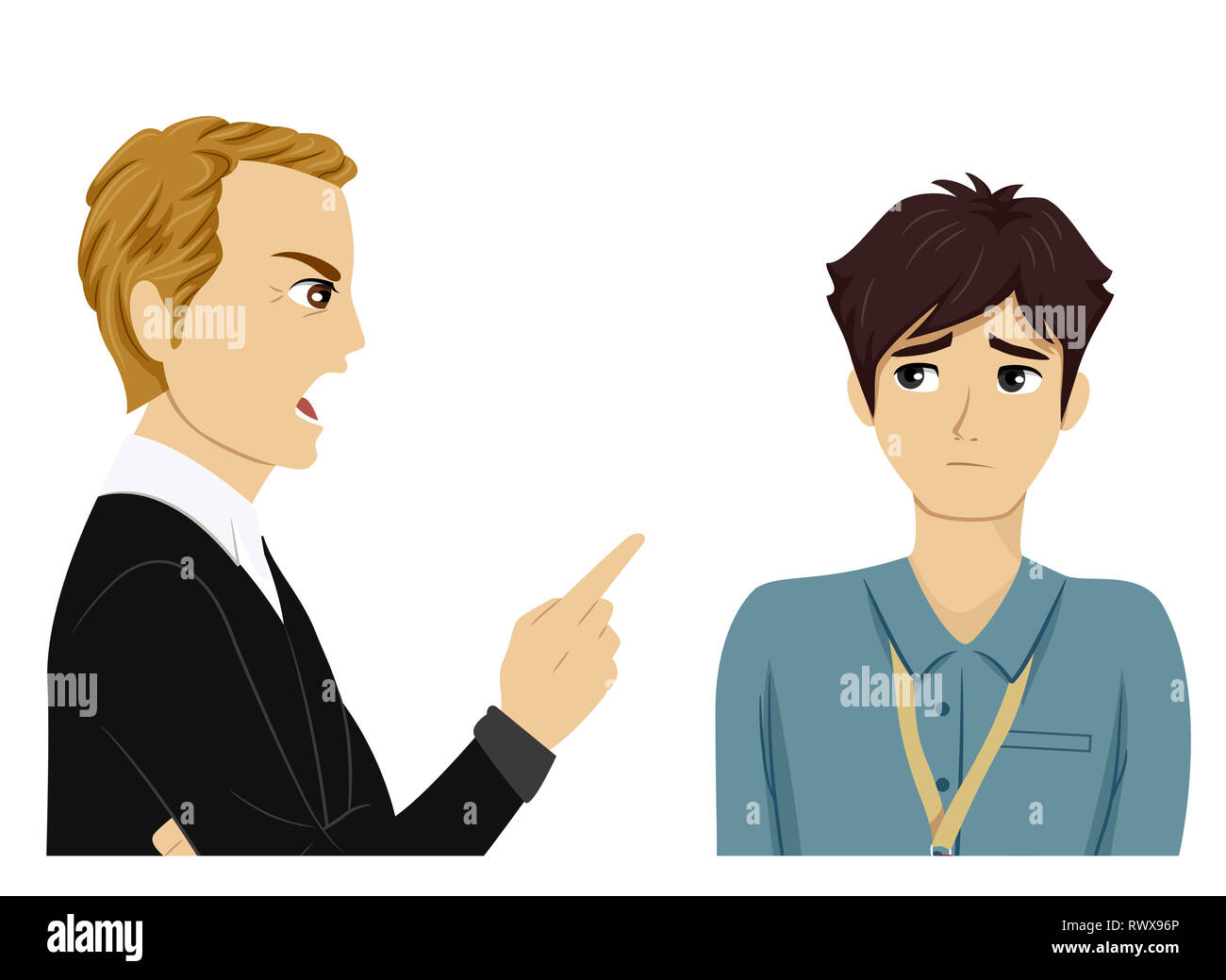 Cartoon illustration man screaming loud hi-res stock photography and ...