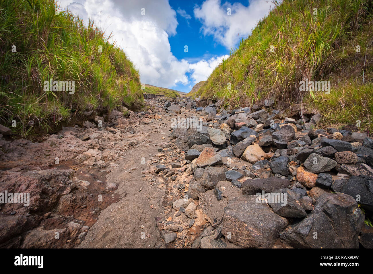 Mount Lokon, together with Mount Empung, is a twin volcano in the ...