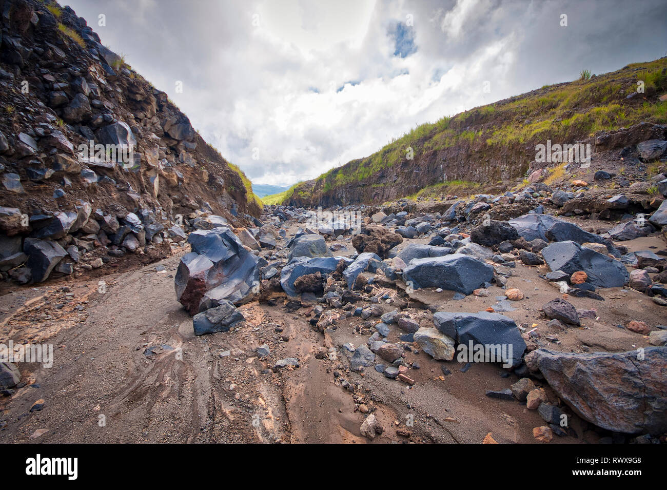 Mount Lokon, together with Mount Empung, is a twin volcano in the ...