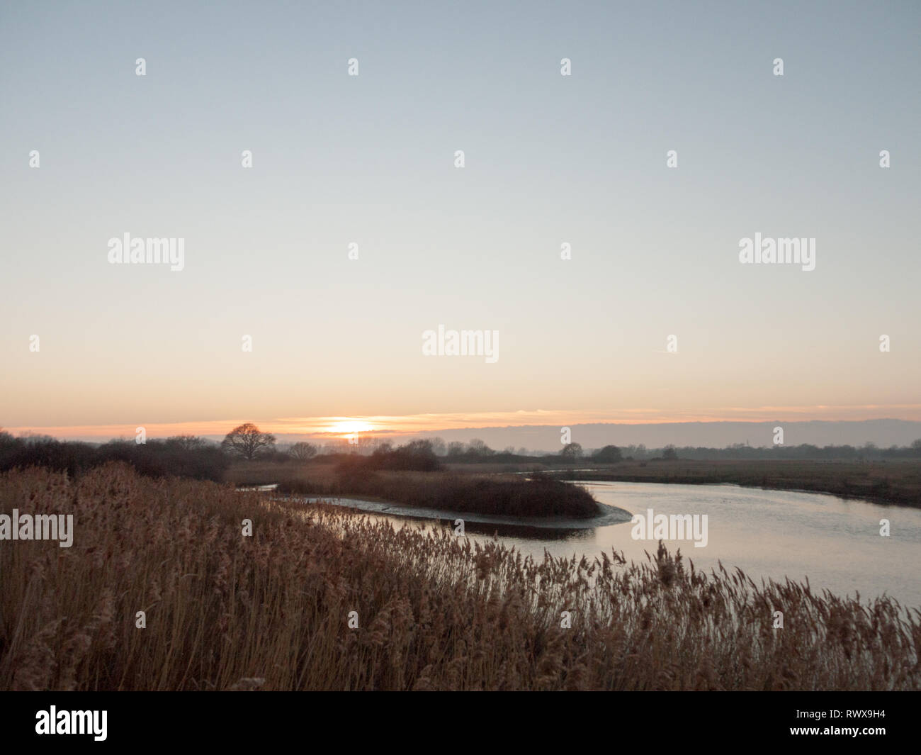 Beautiful countryside Dedham water scene outside nature landscape space ...
