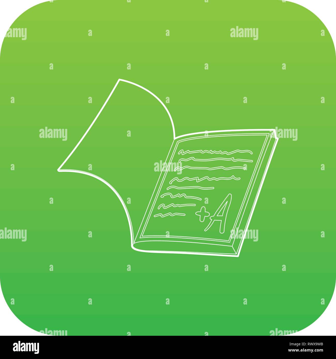 School diary icon green vector Stock Vector Image & Art - Alamy
